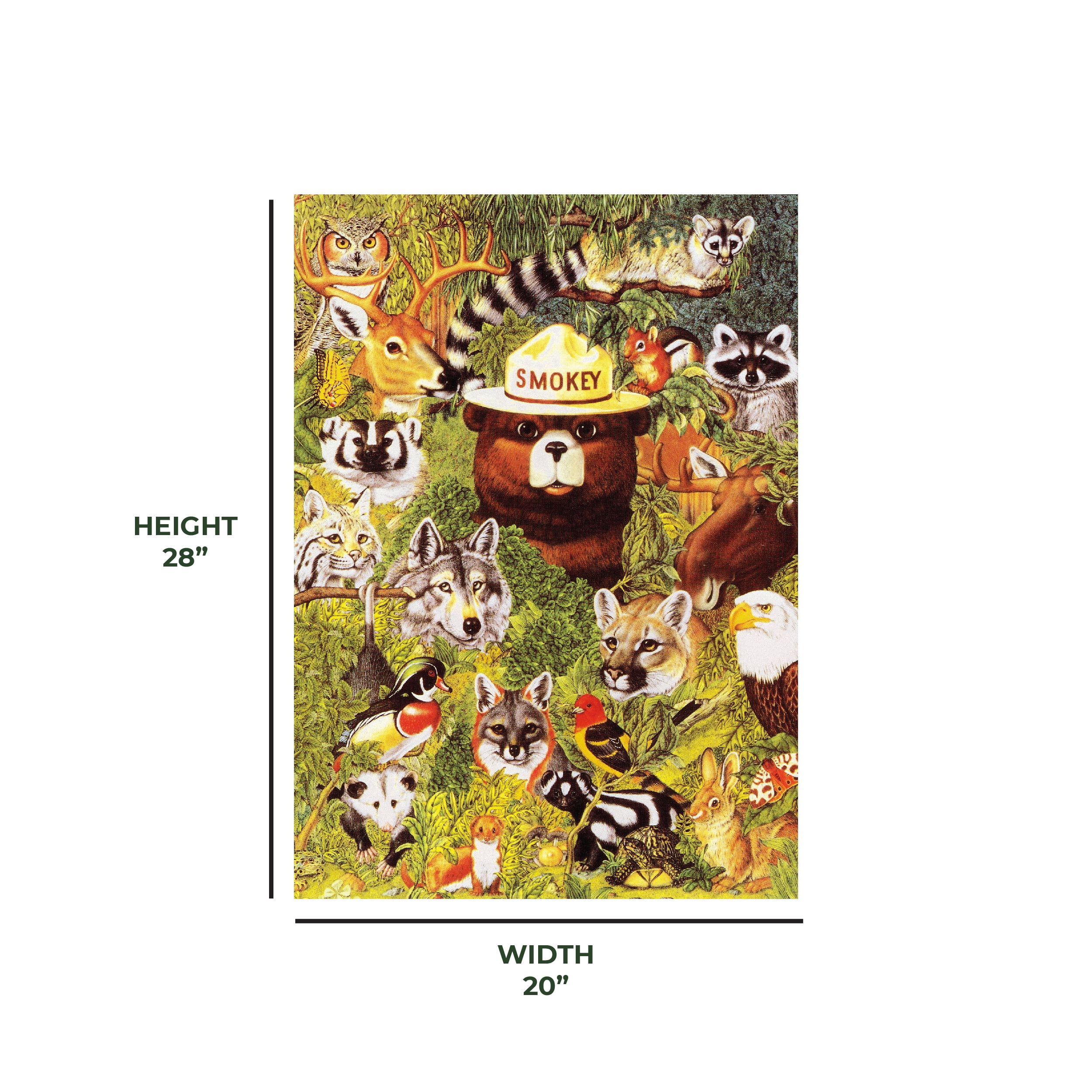 Rivers Edge 1000 Piece Jigsaw Puzzle, Smokey Bear Forest Scene, 28x20 ...