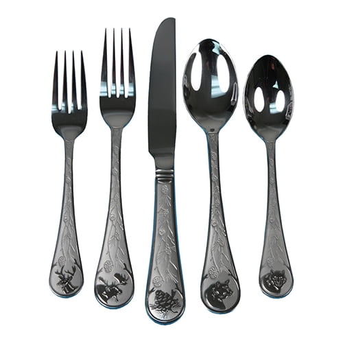 Rivers Edge Products 20-Piece Flatware Set for 4, Stainless Steel ...