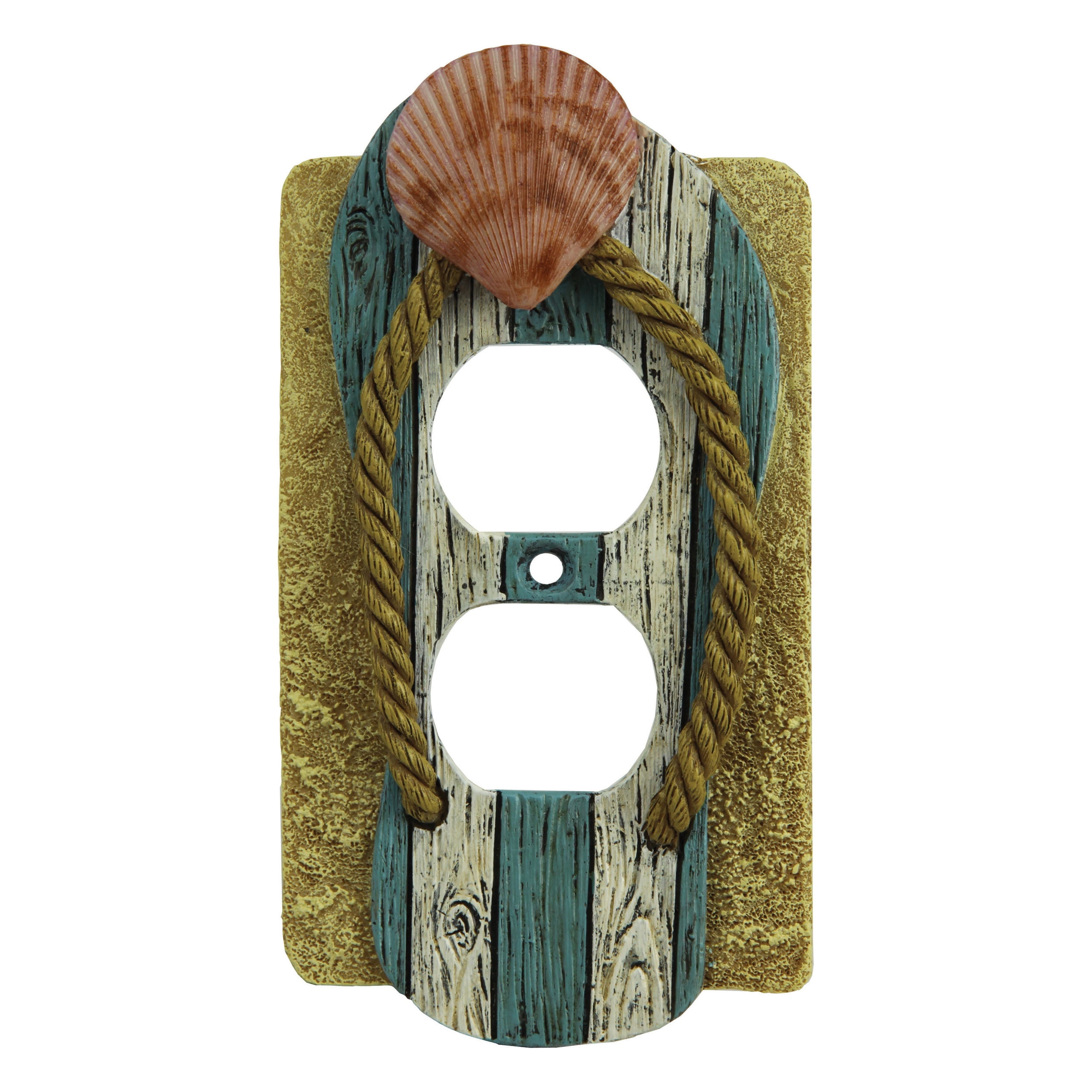 Rivers Edge Electrical Cover Plate, Beach Sandal Design, Fits Duplex ...