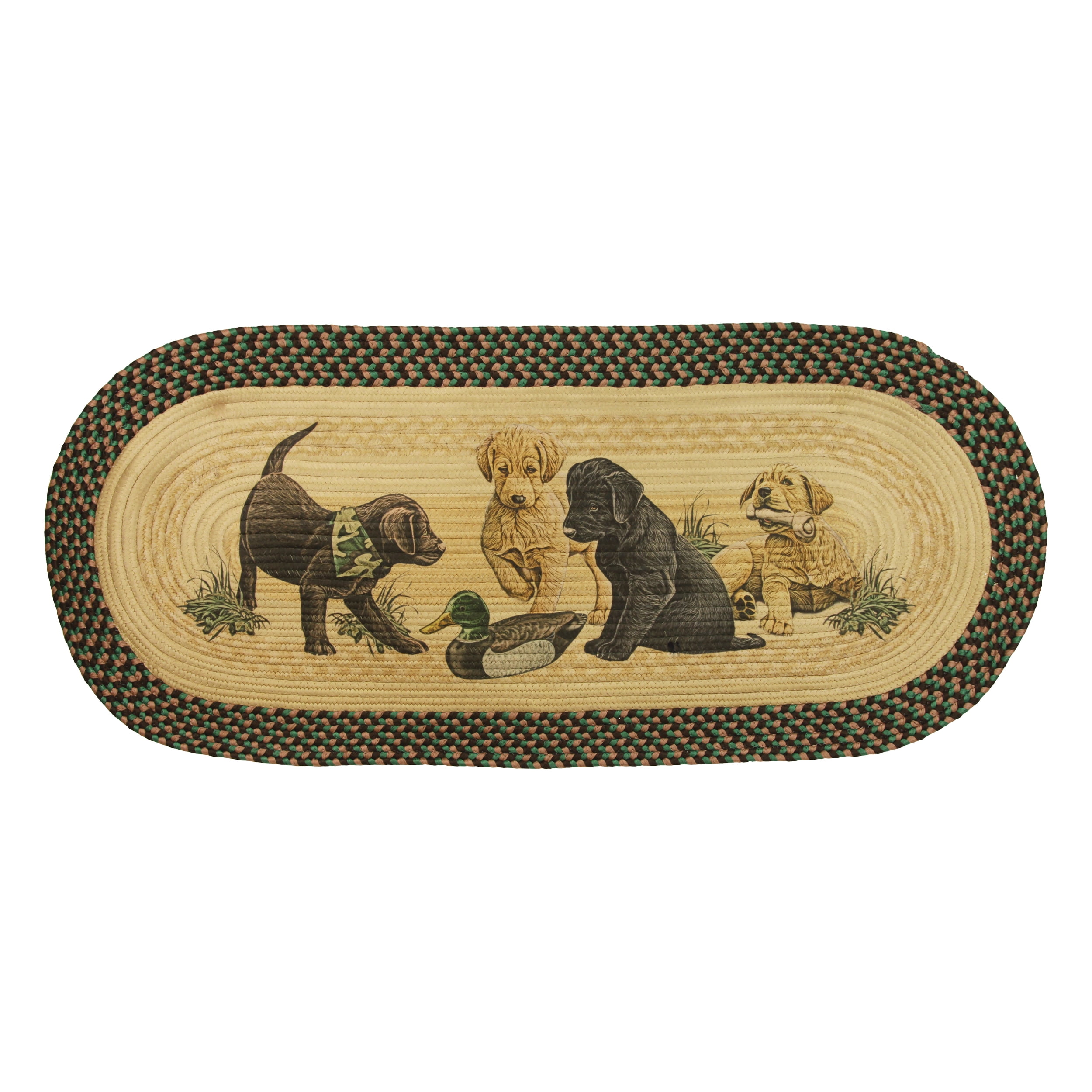 Rivers Edge Products Labrador Braided Rug, 48 Inch Oval Shaped Indoor ...