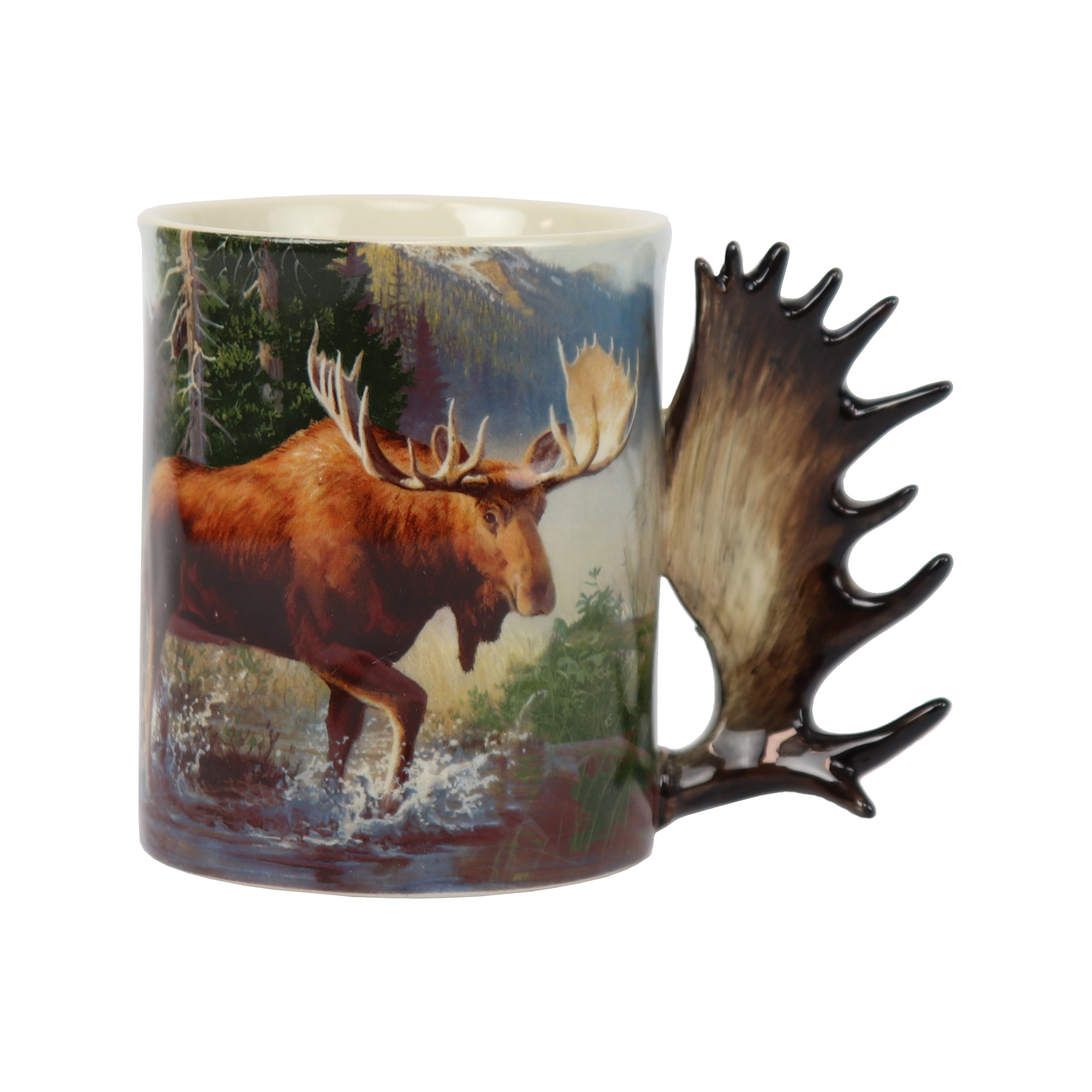 Rivers Edge Products Moose 3D Ceramic Coffee Mug with Handle, 15 Ounces ...
