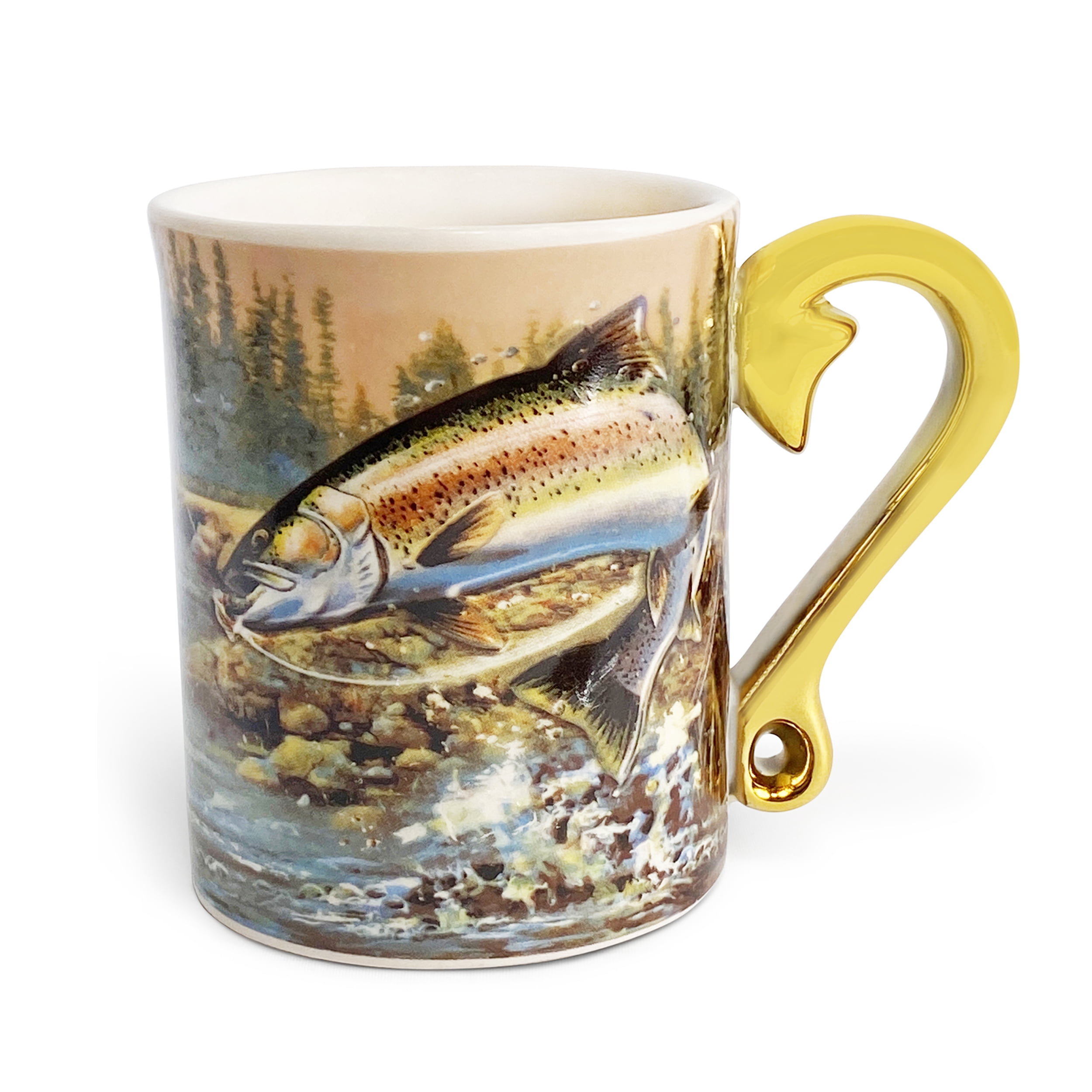 Rivers Edge Products Rainbow Trout Fishing 3D Ceramic Coffee Mug with ...