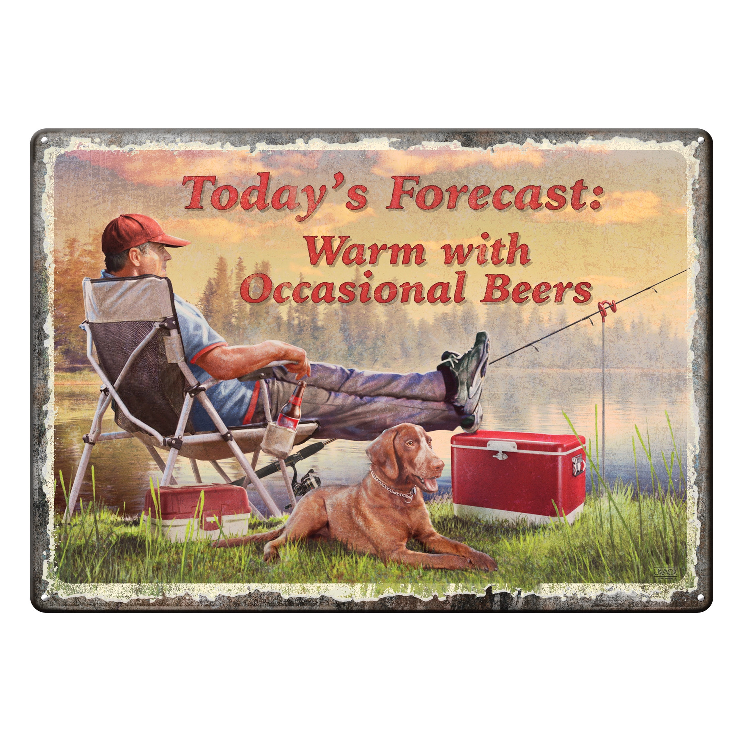 Rivers Edge Products Retro Metal Tin Sign, 17" x 12" Weatherproof Metal ...