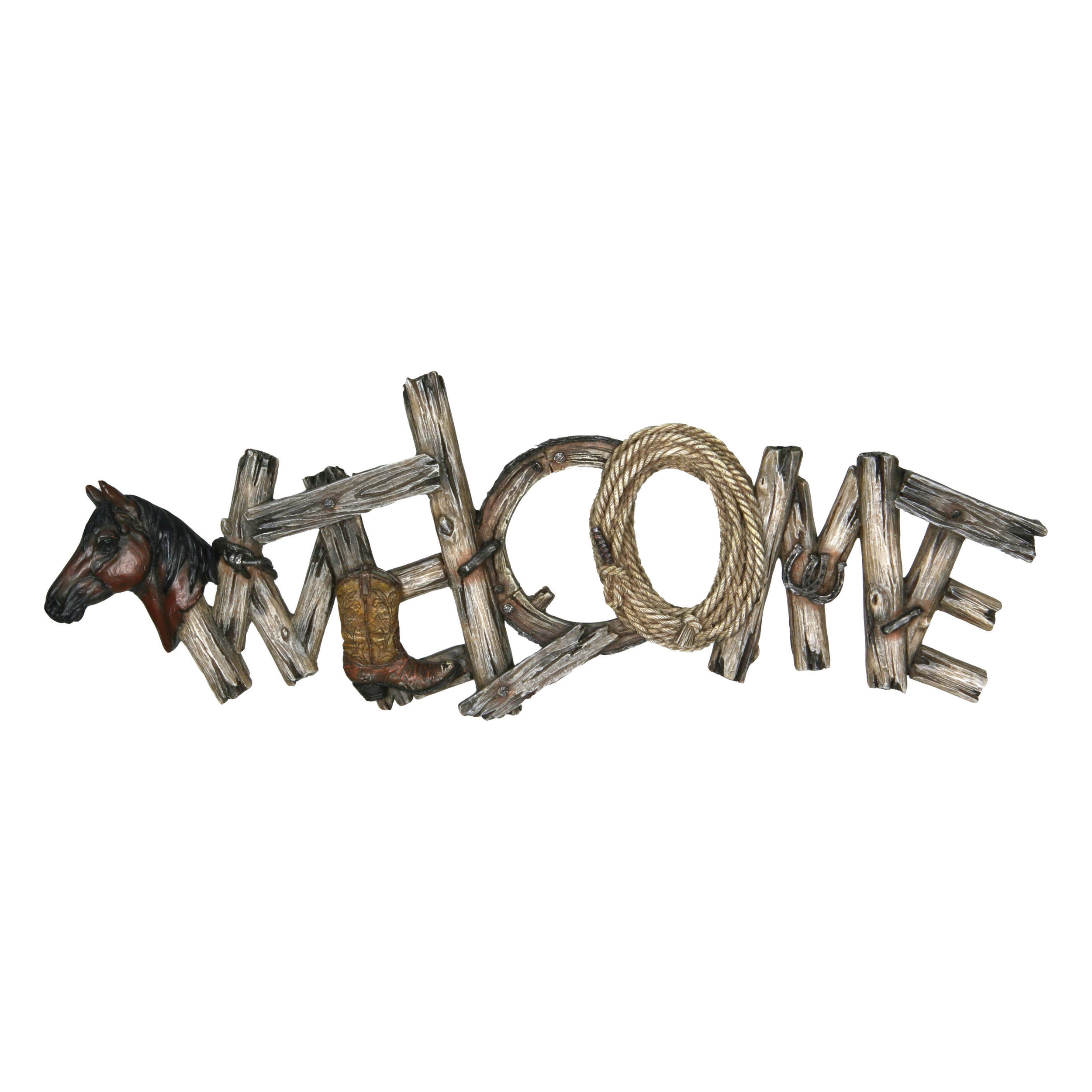 Rivers Edge Products Rustic Welcome Plaque Hanging Sign, Indoor or ...