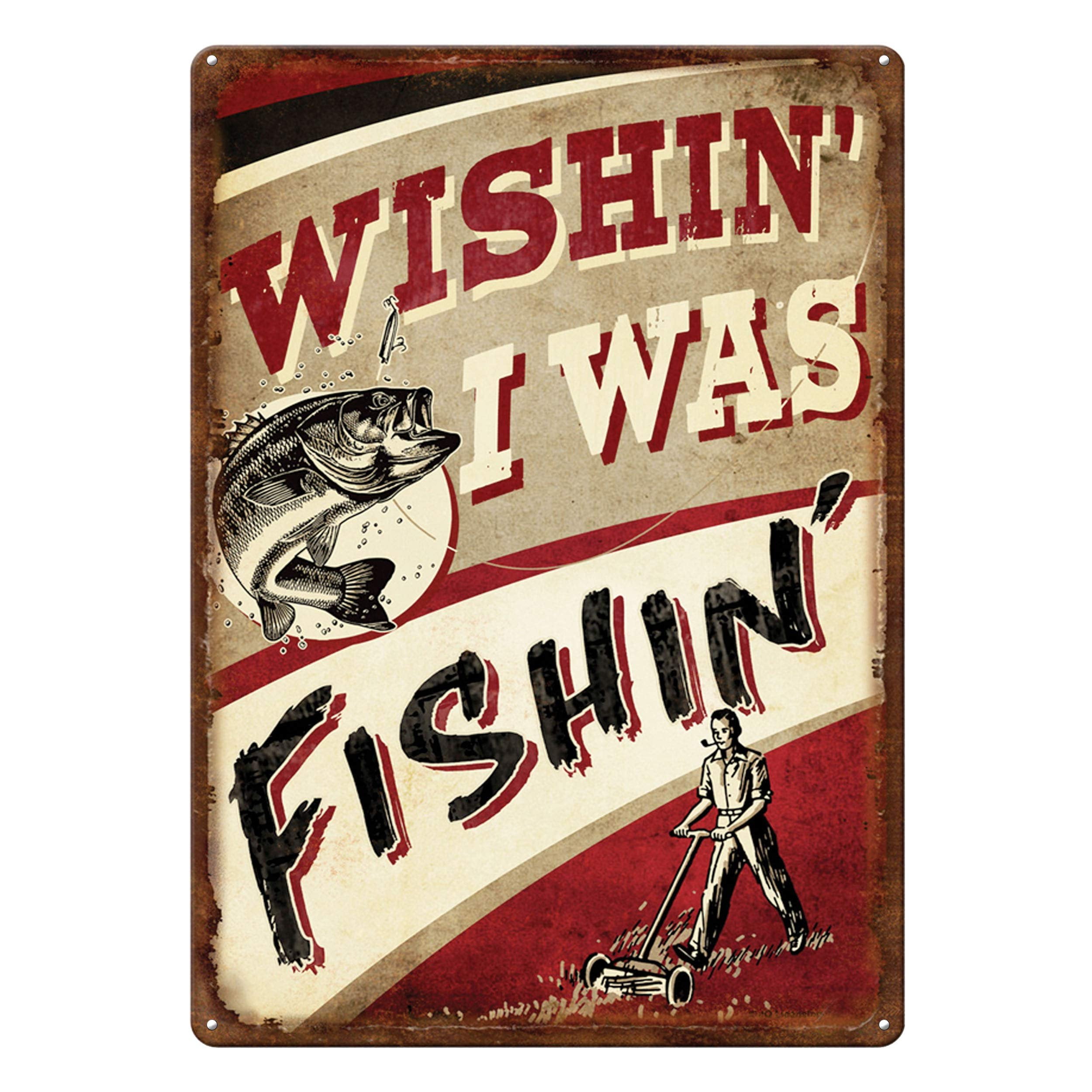 Rivers Edge Products Retro Metal Tin Sign, 17" x 12" Weatherproof Metal ...