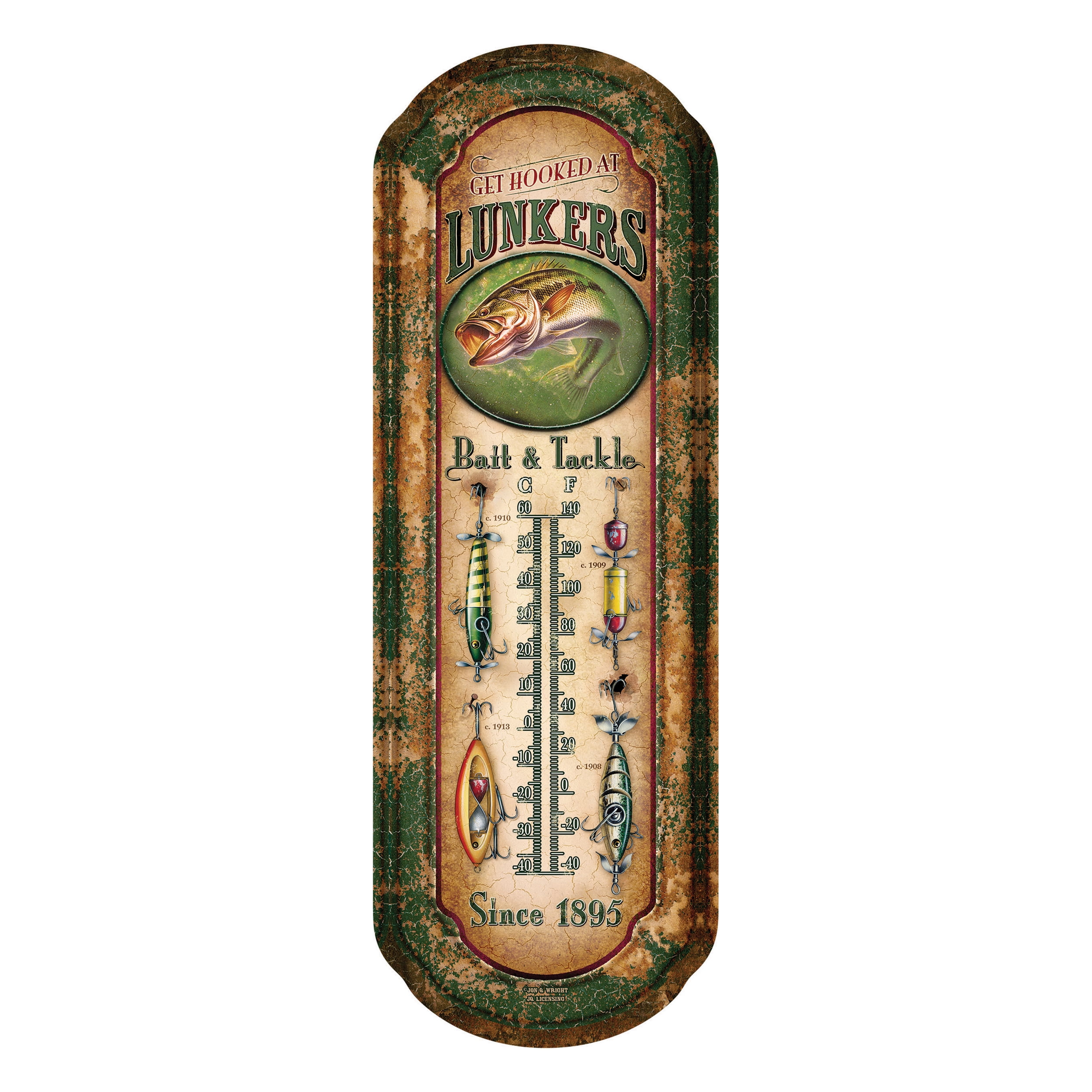 Rivers Edge Powder-Coated Tin Wall Thermometer, Durable UV Coated ...