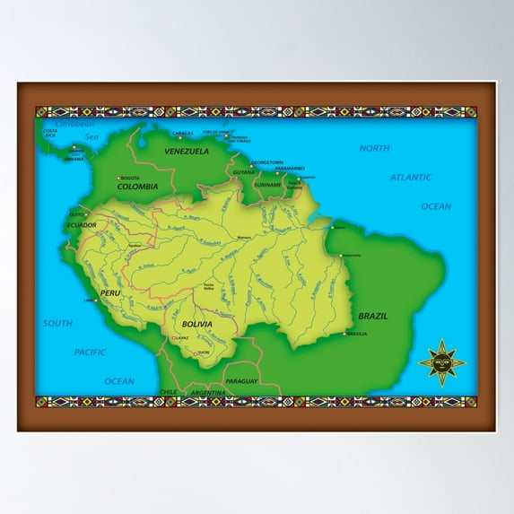 Rivers Of The Amazon Poster Wall Art, Modern Wall Decor For Living Room ...