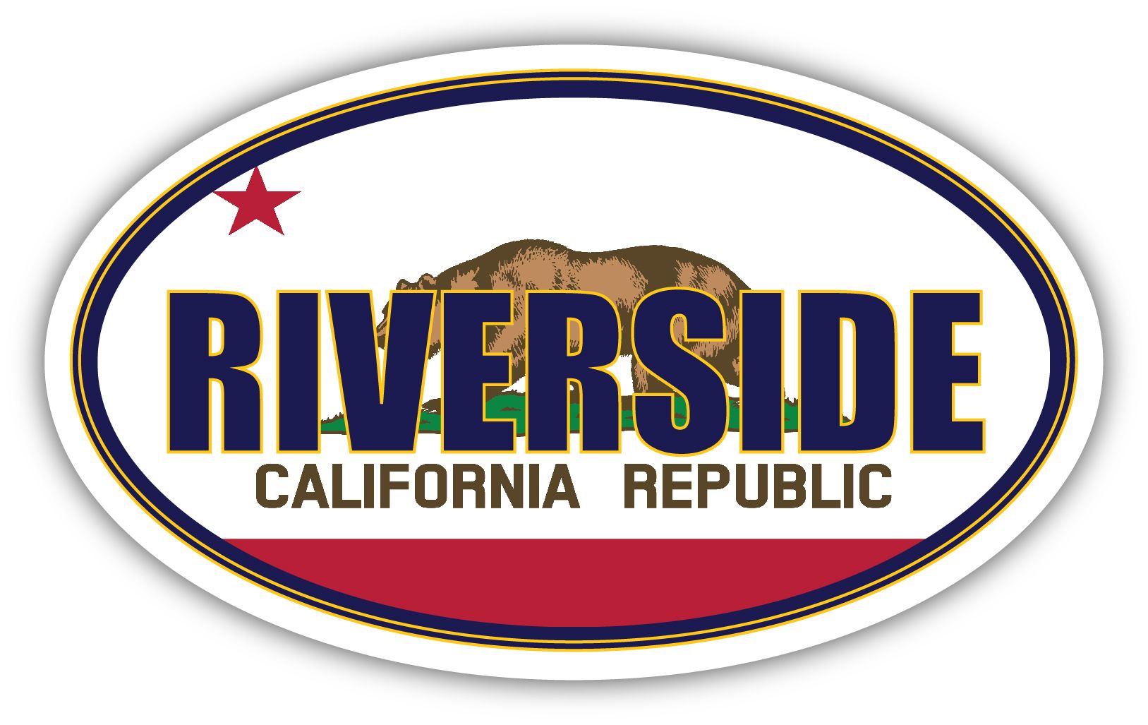 Riverside City California State Flag | CA Flag Riverside County Oval ...