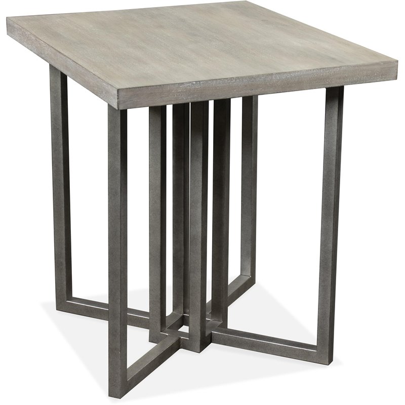 Riverside Furniture Adelyn Modern Wood Side Table in Crema Gray ...