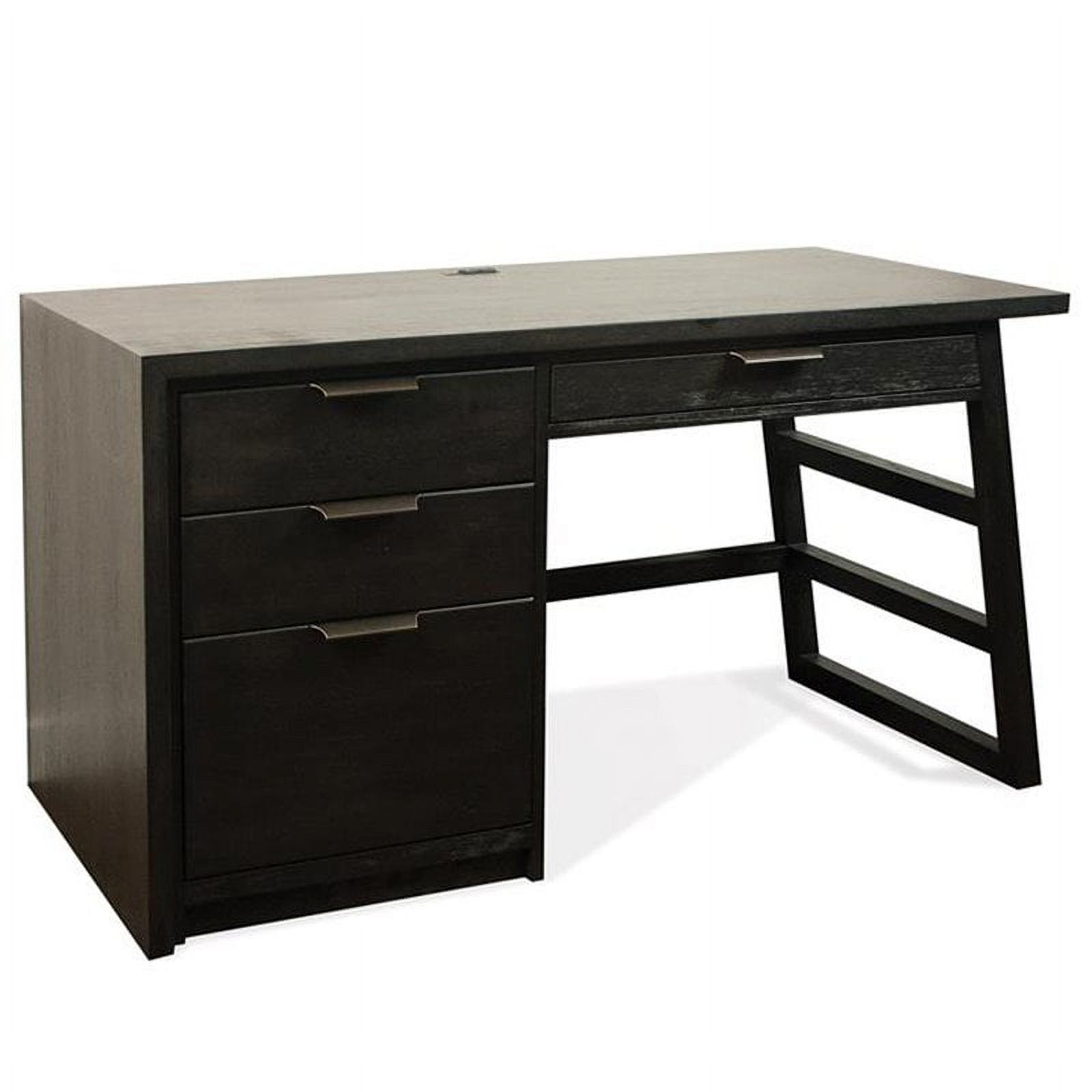 Riverside Furniture Perspectives 56" Wood Computer Desk in Ebonized ...