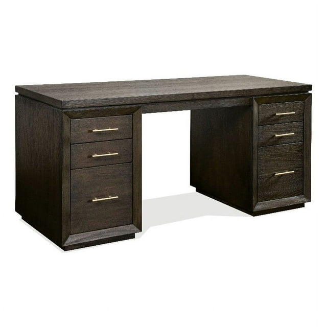 Riverside Furniture Prelude Contemporary Wood Executive Desk in Umber ...