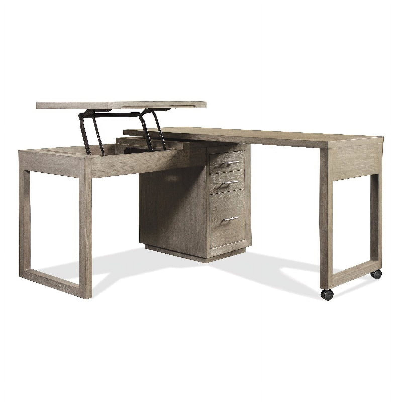 Riverside Furniture Prelude Swivel Wood L-Desk with Lift Top in Casual ...