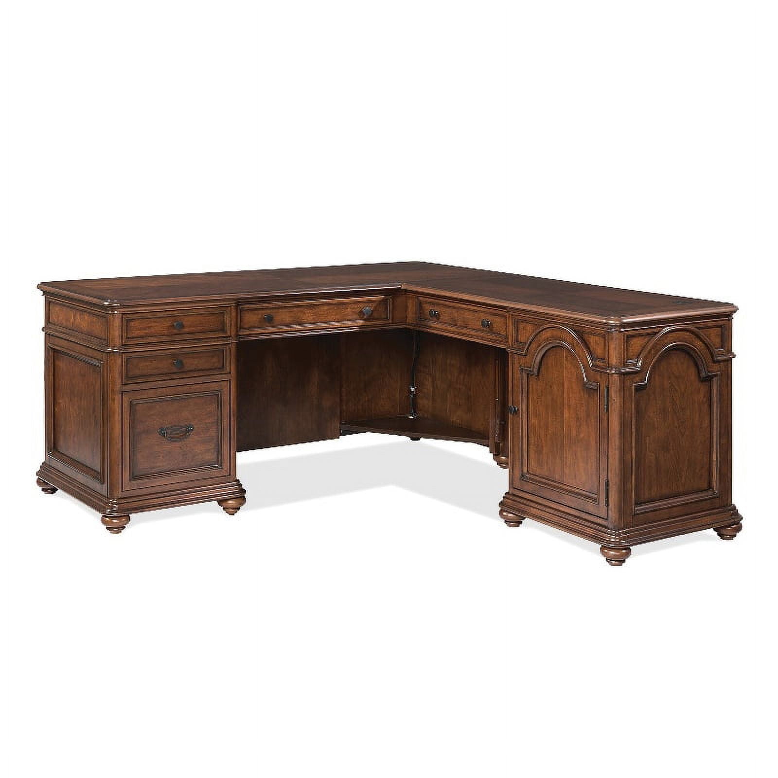 Riverside Furnture Clinton Hill Wood L-desk And Return in Classic ...
