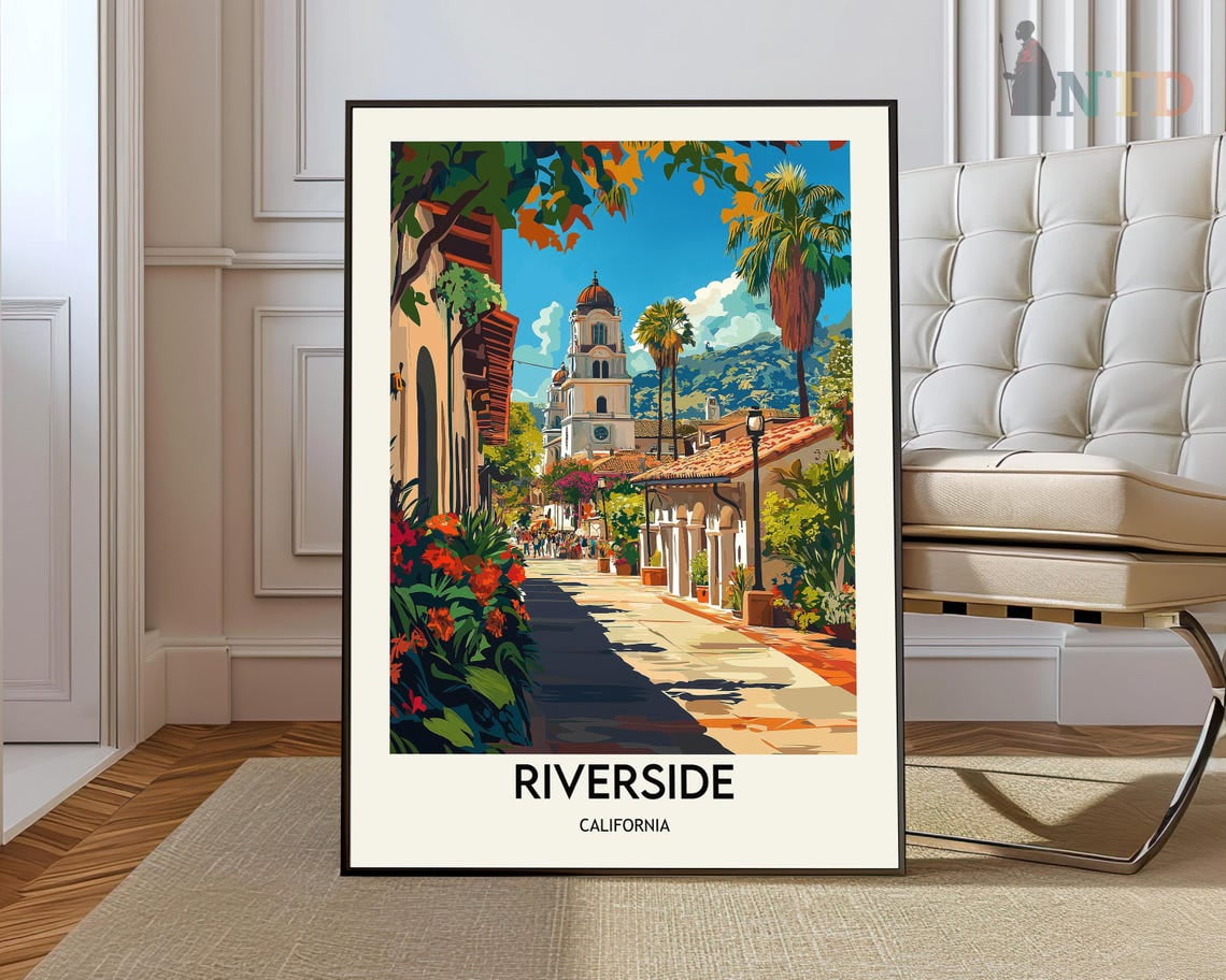 Riverside Travel Print California Poster Riverside Riverside Wall Hanging Riverside Gift Art ...