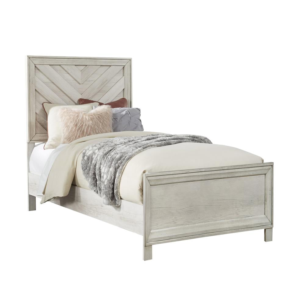 Riverwood Twin Wood Panel Bed in Light Gray Finish by Samuel Lawrence ...
