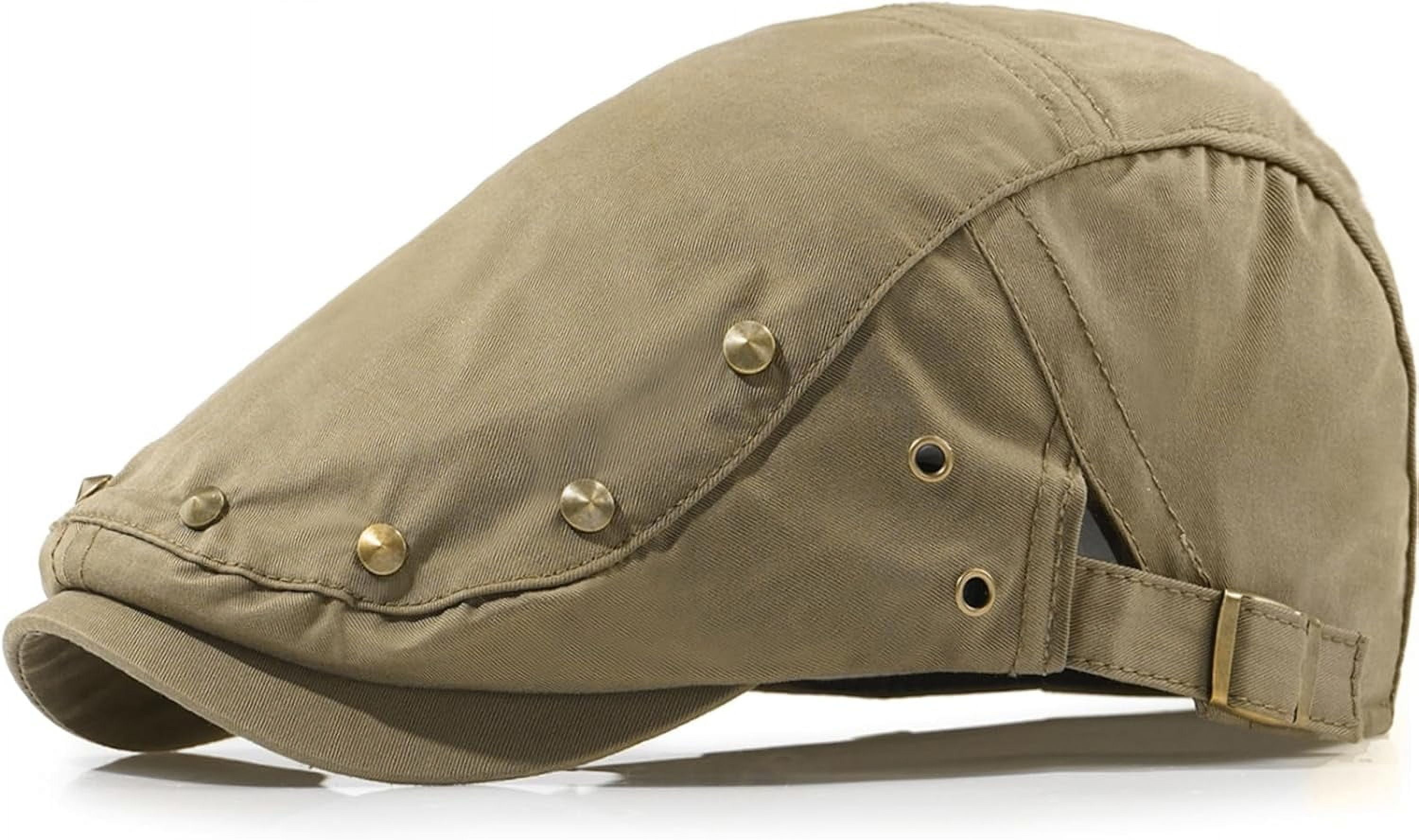 Rivet Newsboy Caps Cotton for Men Flat Ivy Gatsby Cap Irish Cabbie Ivy Driving Hunting Hat ...
