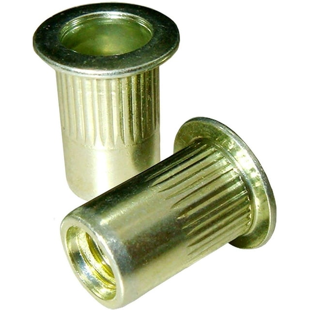 Rivet Threaded Inserts 25 Pack 1/4-20 Zinc Plated Carbon Steel Insert ...