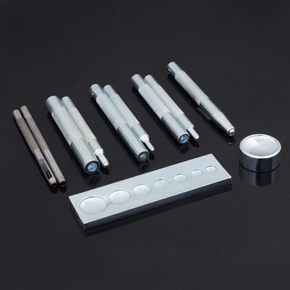 Rivet Setter Hole Punch Set Round Die Base Silver Hand Tool Leather Tool 11pcs Set 2.5mm 201 45 ...