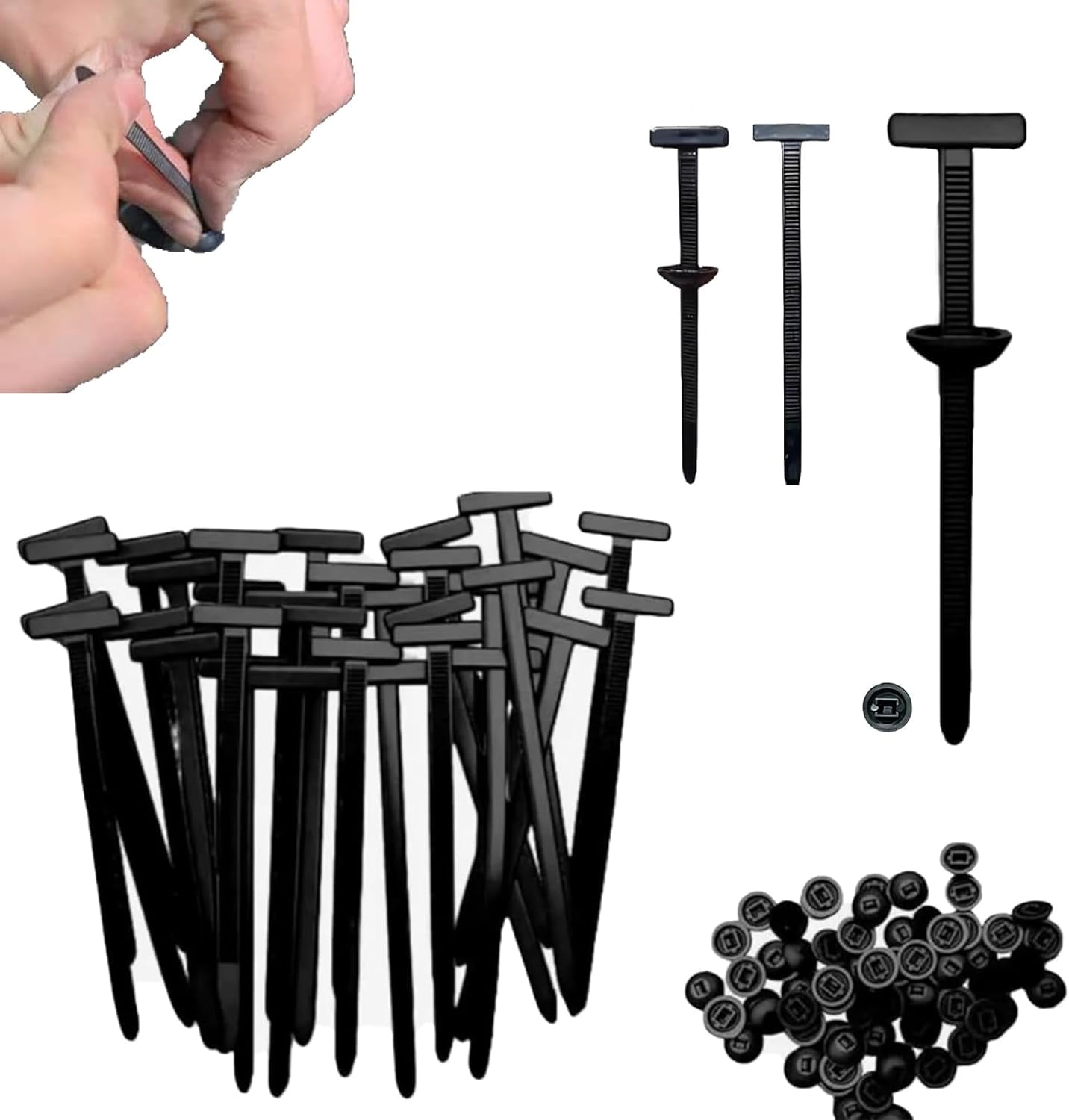 Rivet Style Zip Ties, Nylon Universal Cable Tie Buckle, Car Fender ...