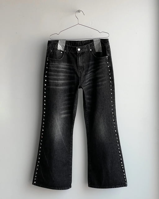 Rivet Technology Punk Goth Ripped Jeans for Women Y2k Streetwear High ...