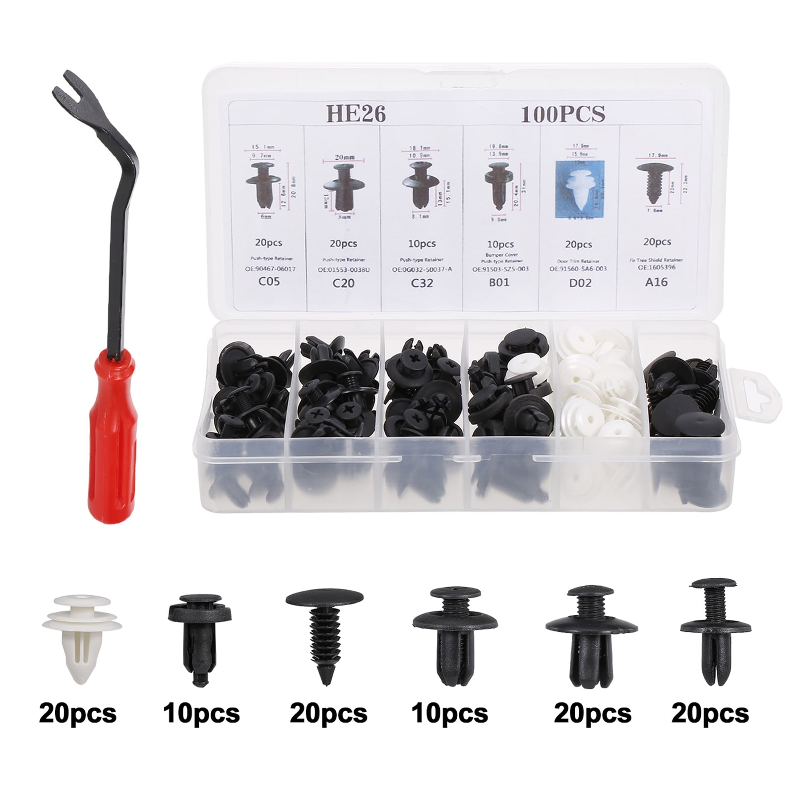 Rivets,100pcs Car Body Push Retainer Pin Body Push Retainer Furniture ...