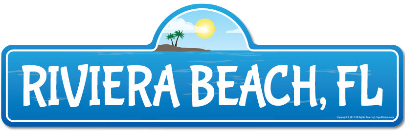 Riviera FL Florida Beach Street Sign | Indoor/Outdoor | Surfer Ocean ...