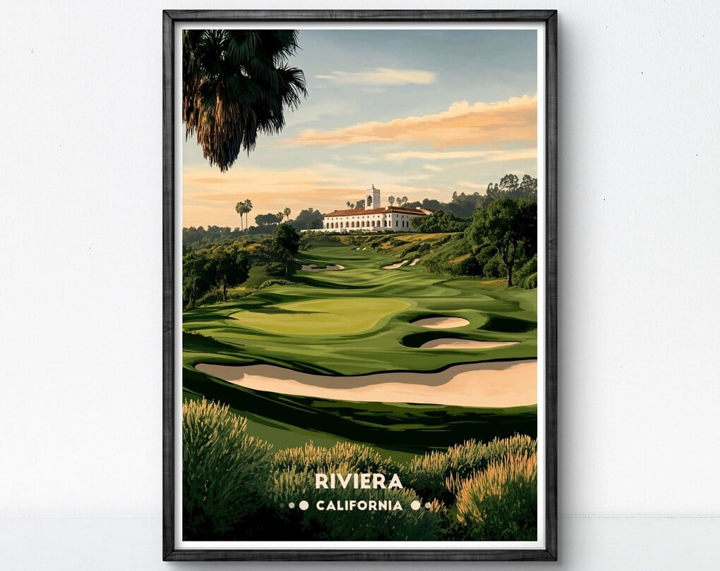 Riviera Golf Poster, California Golf Art Print, Iconic Pga Tour Venue ...