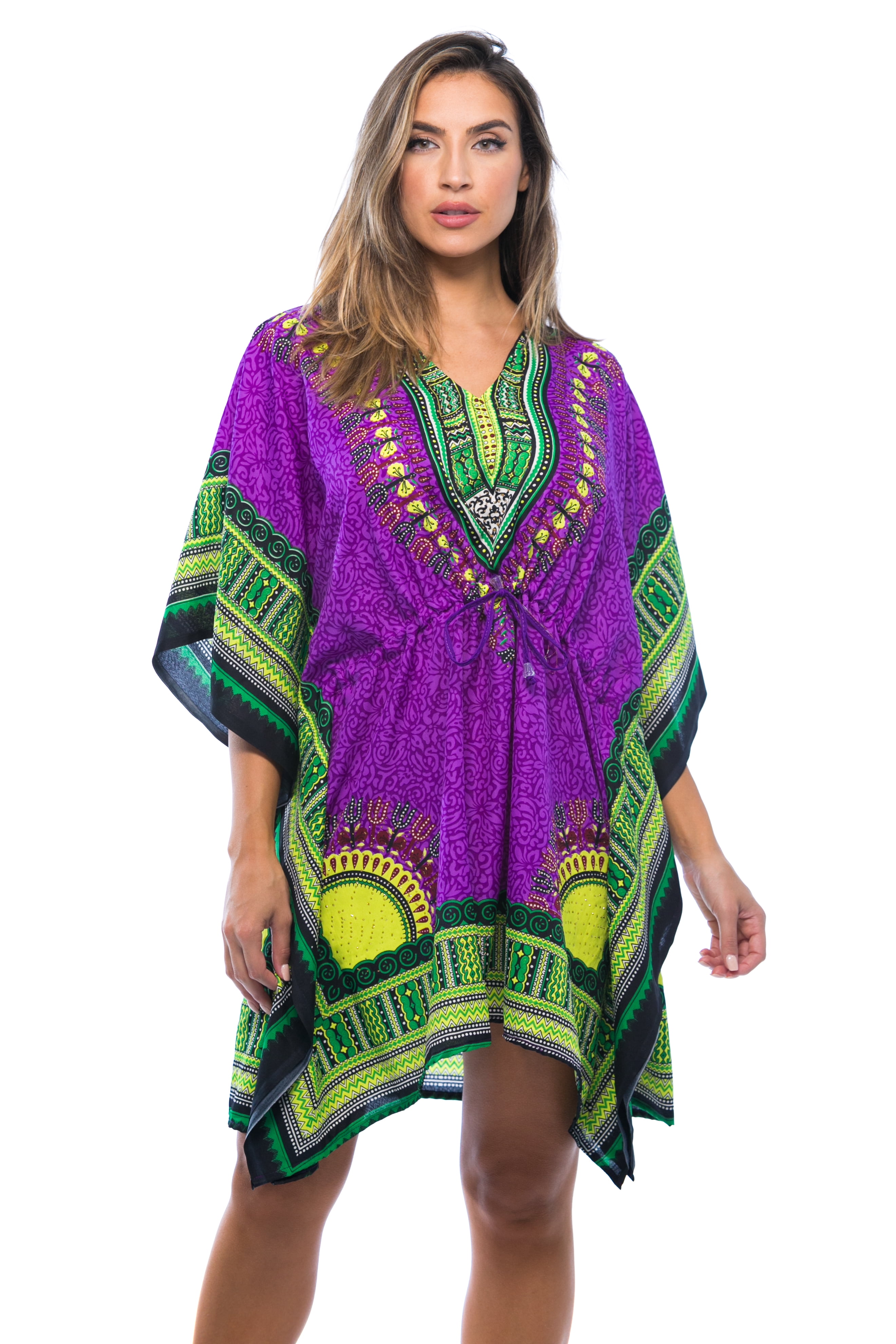 Riviera Sun African Print Dashiki Caftan for Women - Walmart.com