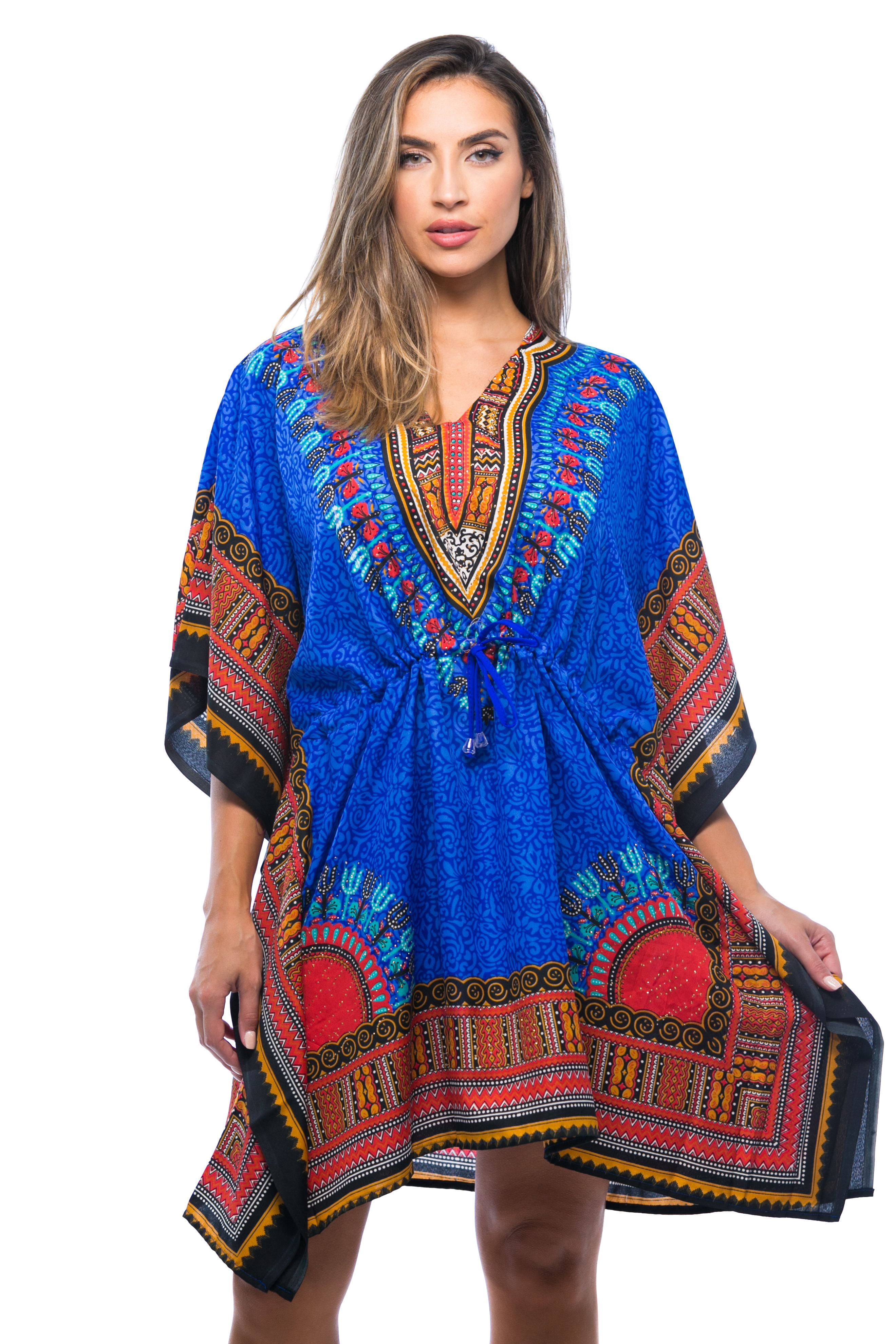 Riviera Sun African Print Dashiki Caftan for Women - Walmart.com
