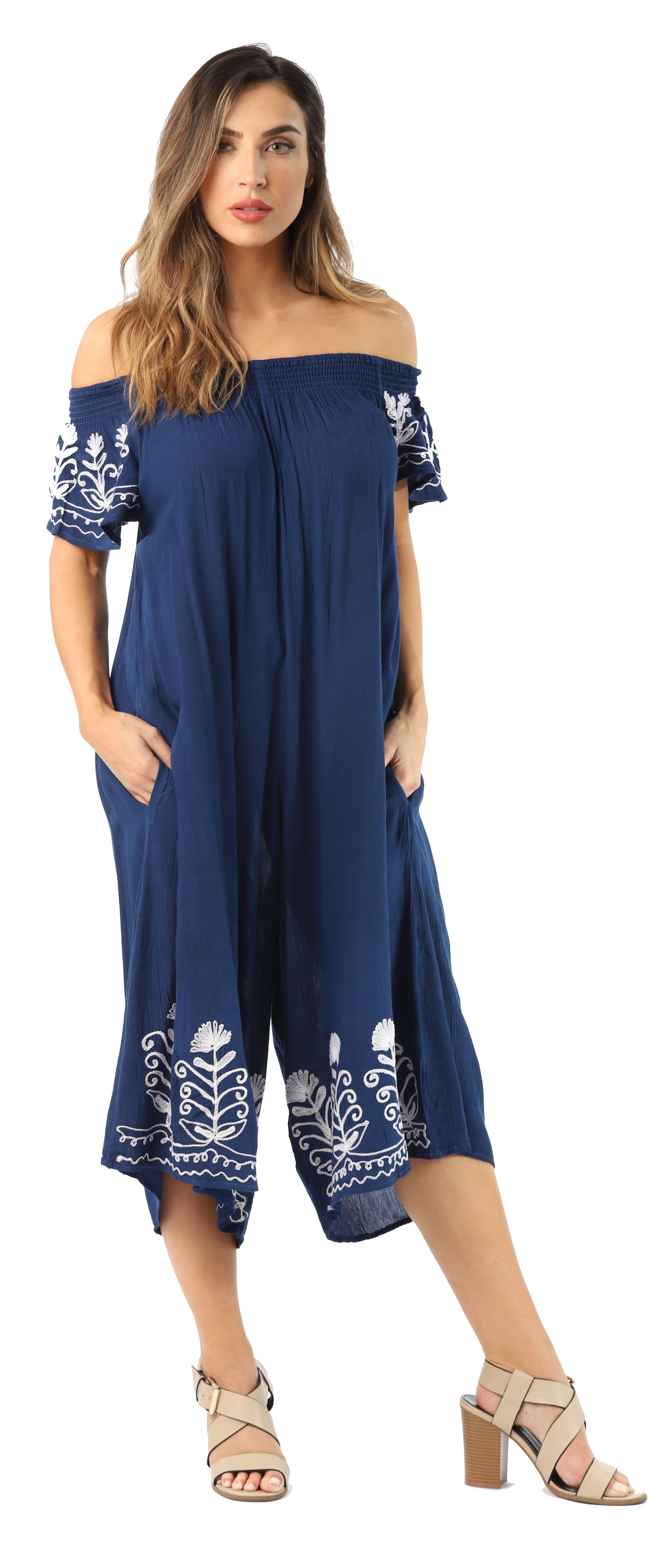 Riviera Sun Jumpsuit Romper for Women (2X, Navy) - Walmart.com