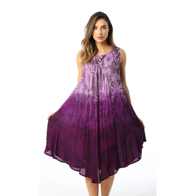 Riviera Sun Cute Casual Plus Size Ombre Tie Dye Summer Dress with ...