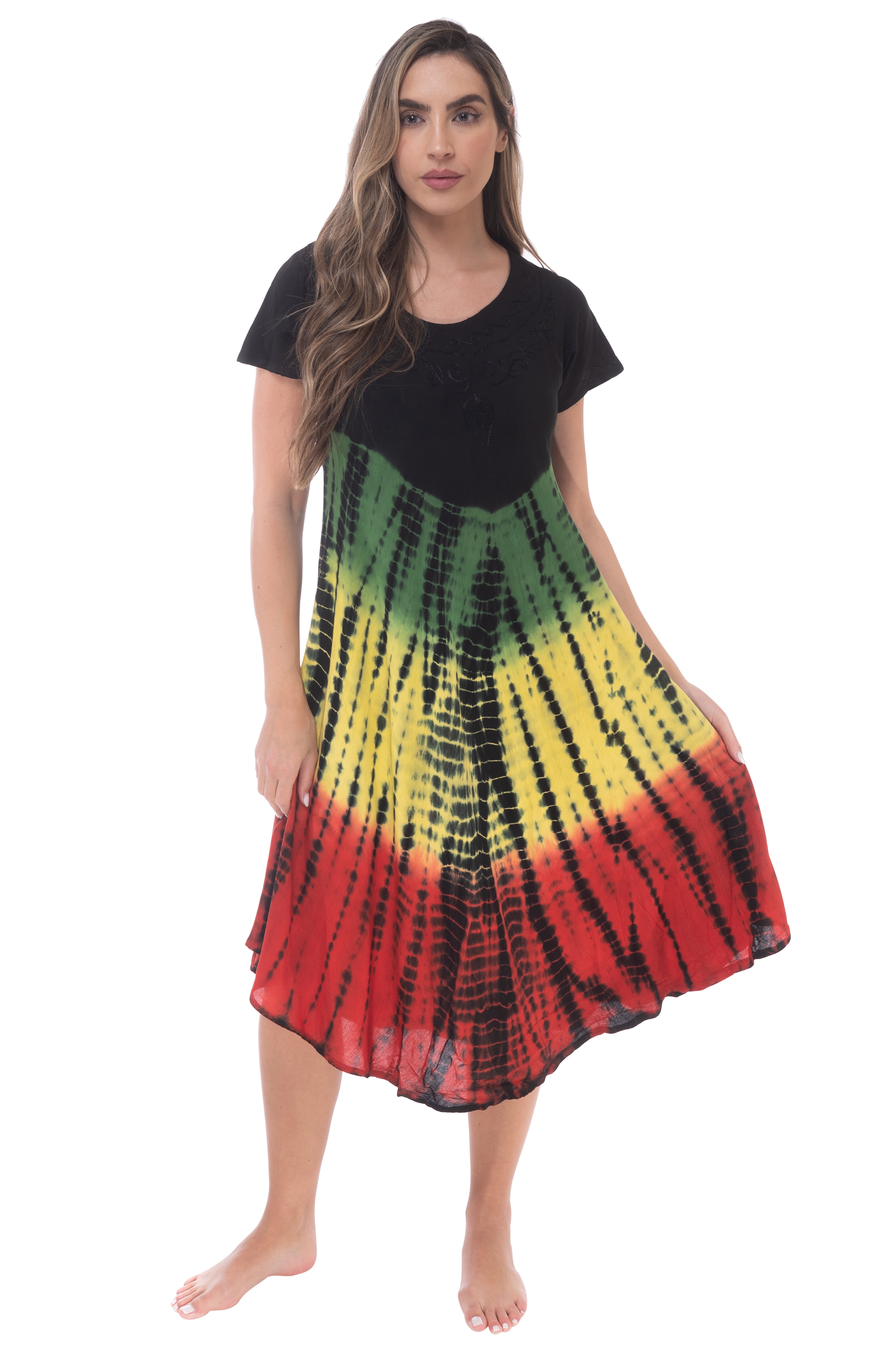 Riviera Sun Rasta Short Sleeve Umbrella Dresses for Women 25028-XL (3X ...