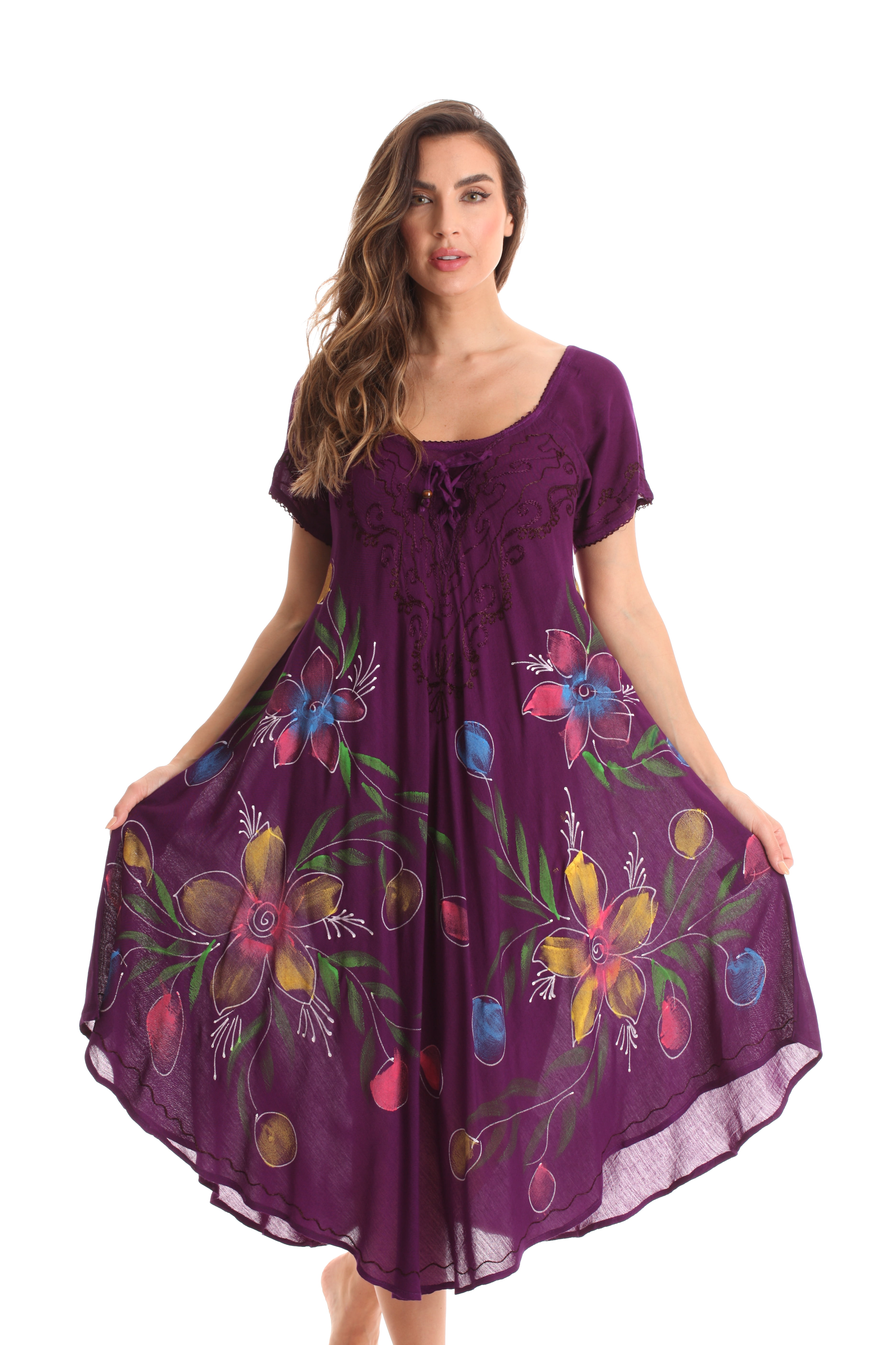 Riviera Sun Short Sleeve Umbrella Dresses for Women 21967-PUR-3X ...
