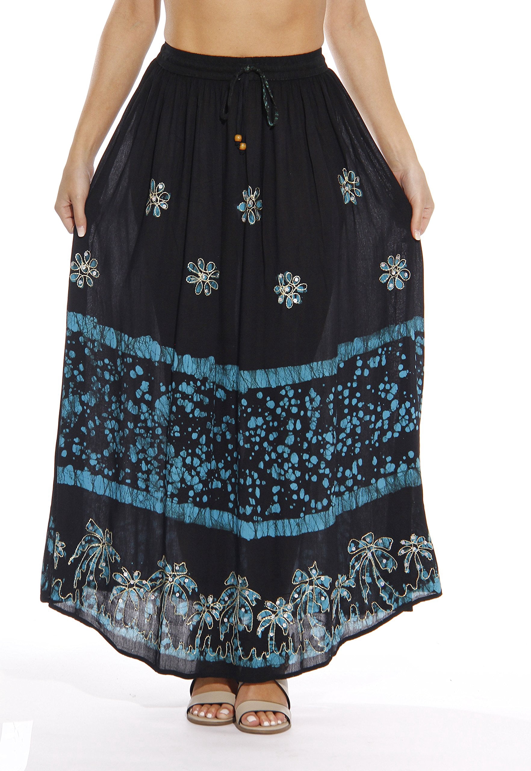 Riviera Sun Skirt / Skirts for Women (Black / Turquoise, Large ...