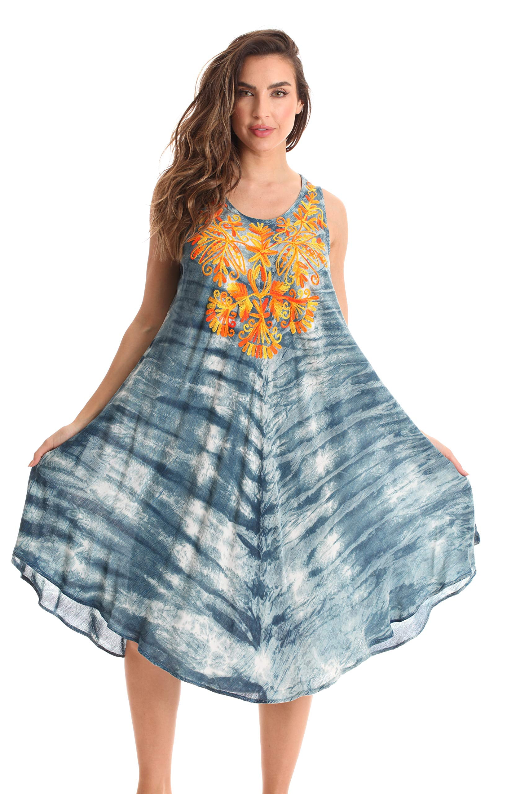 Riviera Sun Sleeveless Umbrella Dresses for Women - Walmart.com