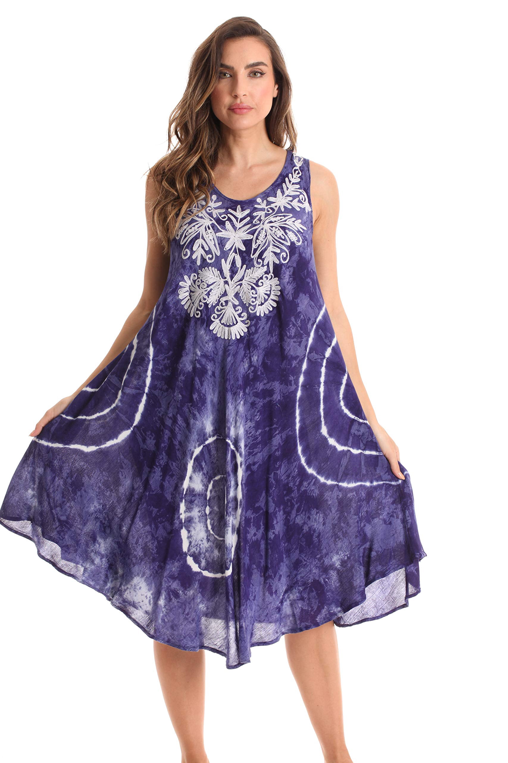 Riviera Sun Sleeveless Umbrella Dresses for Women (Royal White, Large ...