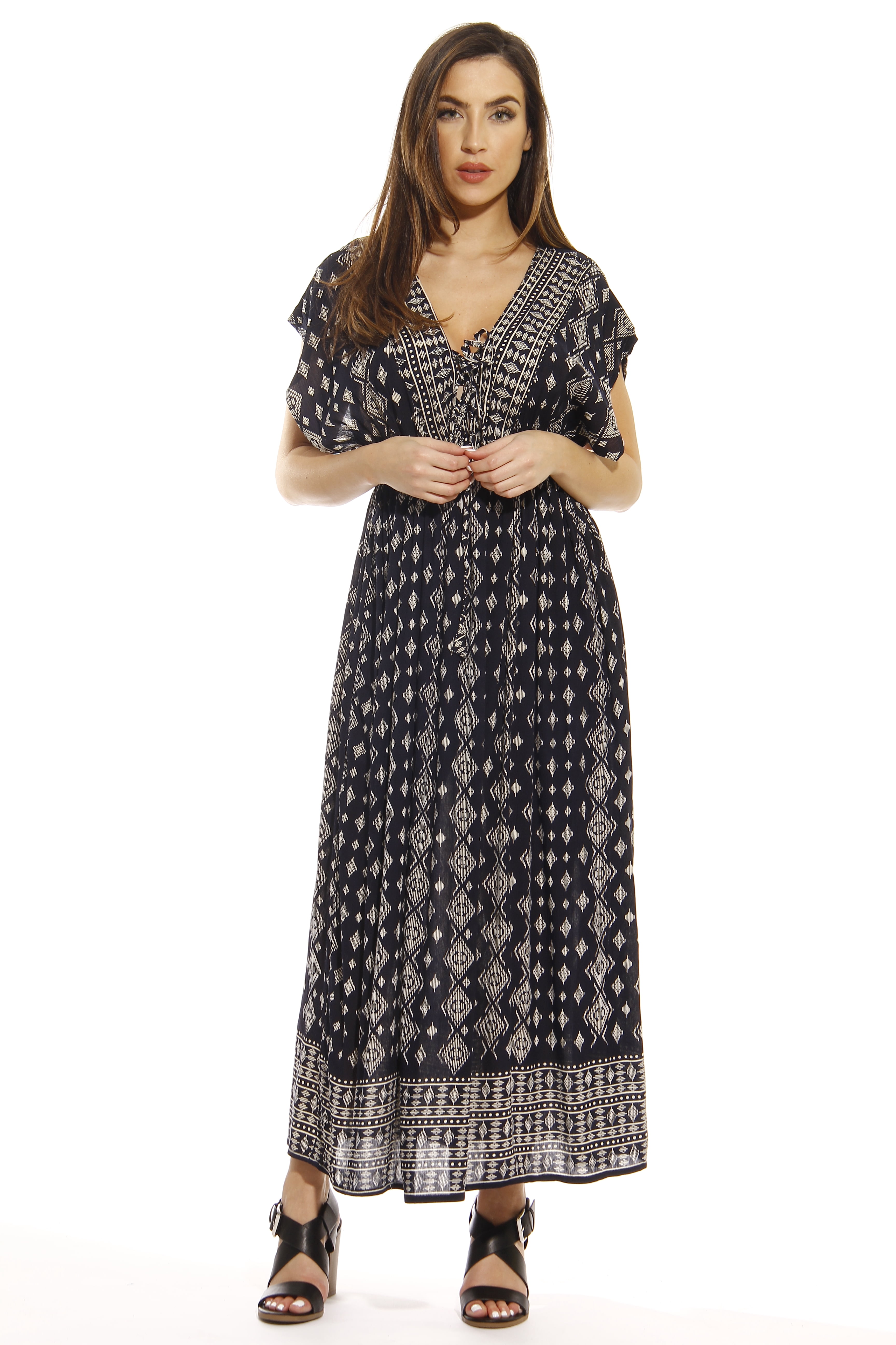 Riviera Sun Summer Dresses (Navy / Cream, 3X) - Walmart.com