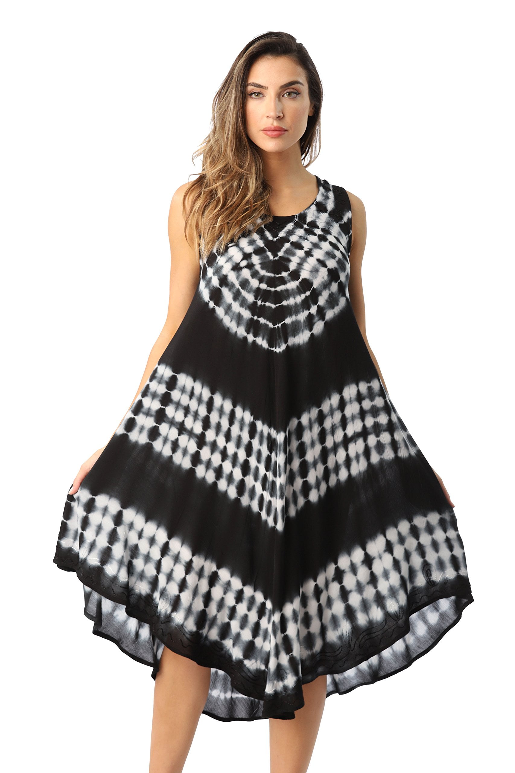 Riviera Sun Plus Size Lightweight Cover Up Sundress - Tie Dye Summer ...