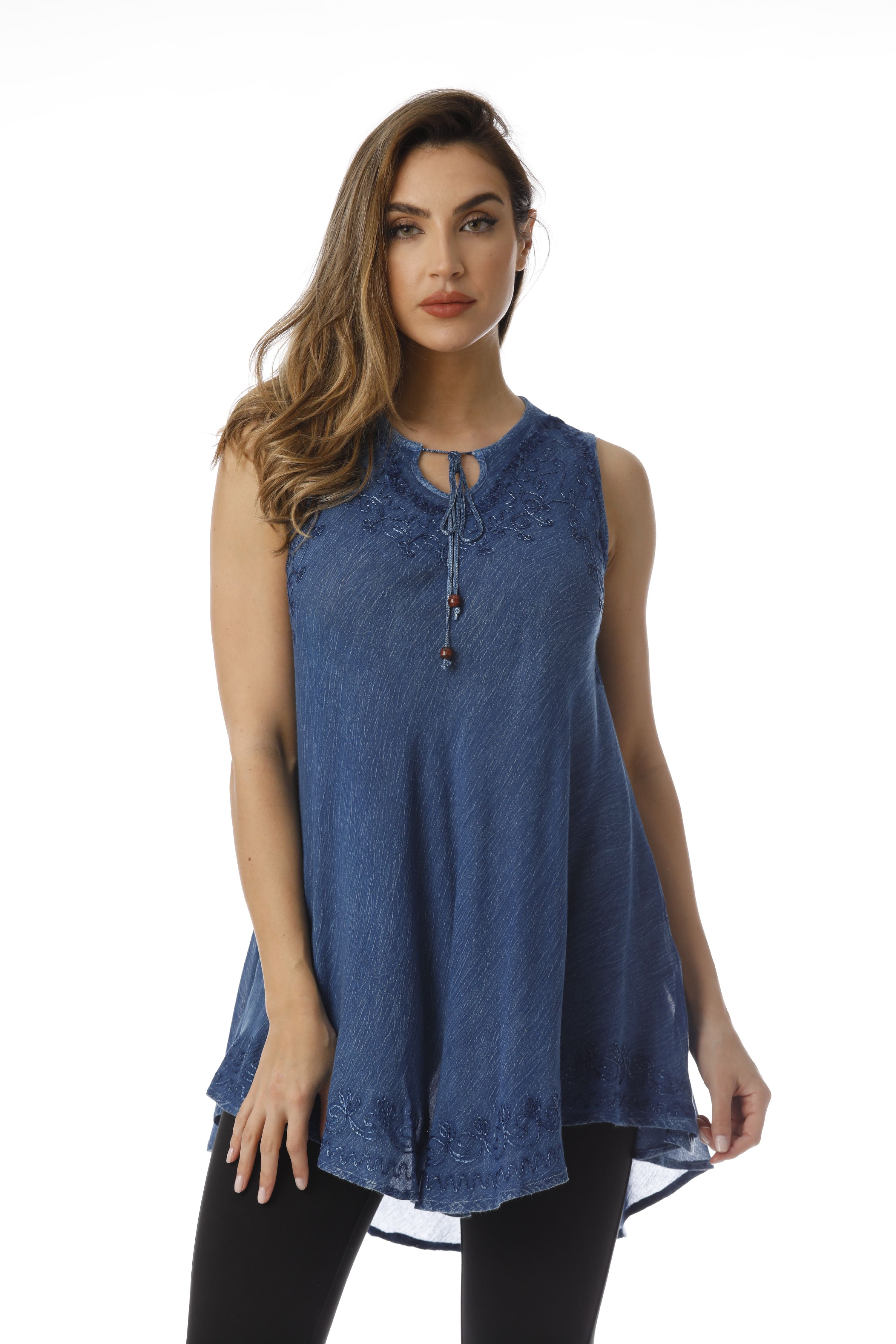 Riviera Sun Tops for Women (Medium Denim, Small) - Walmart.com