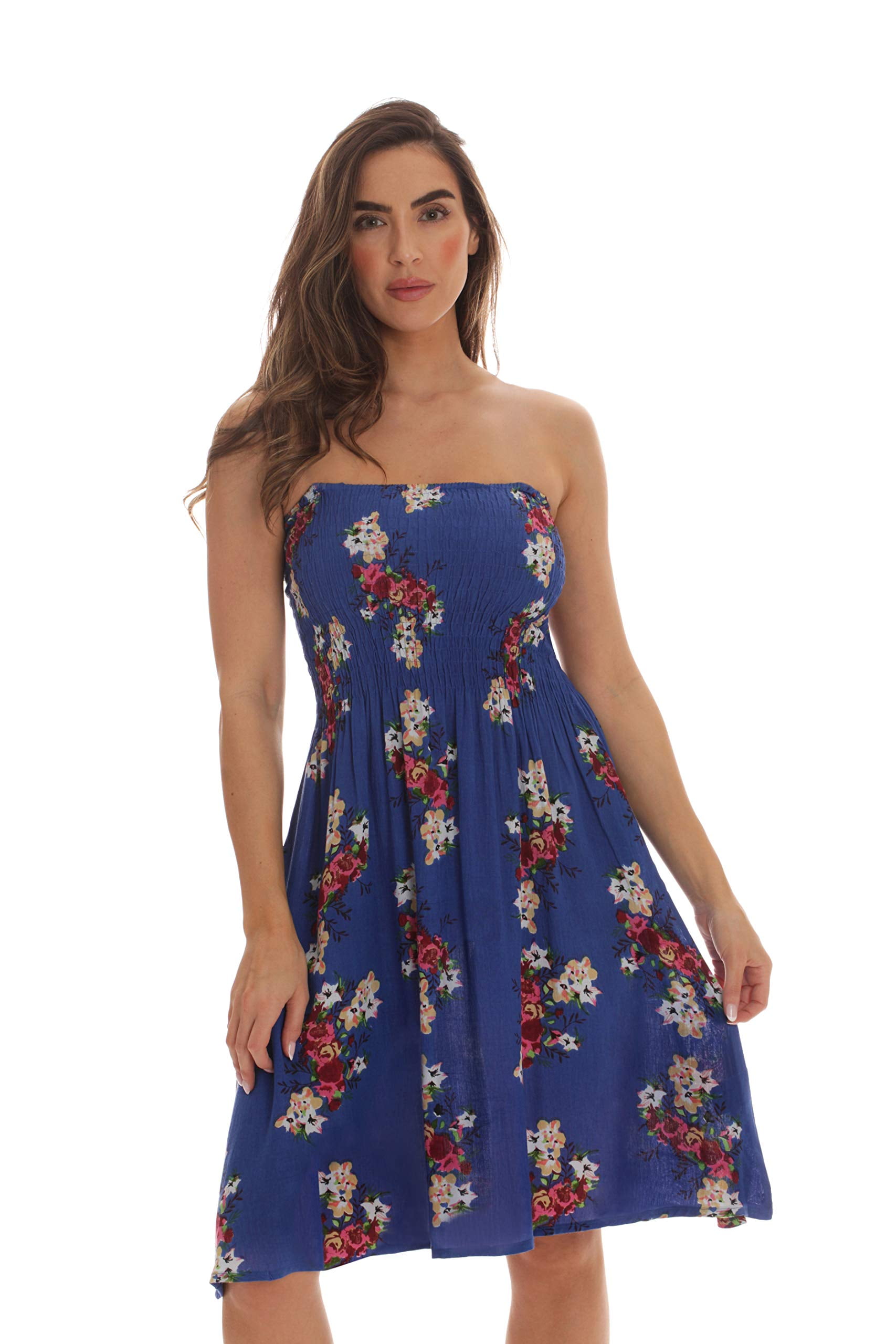 Riviera Sun Women's Strapless Tube Short Summer Dress - Casual and ...