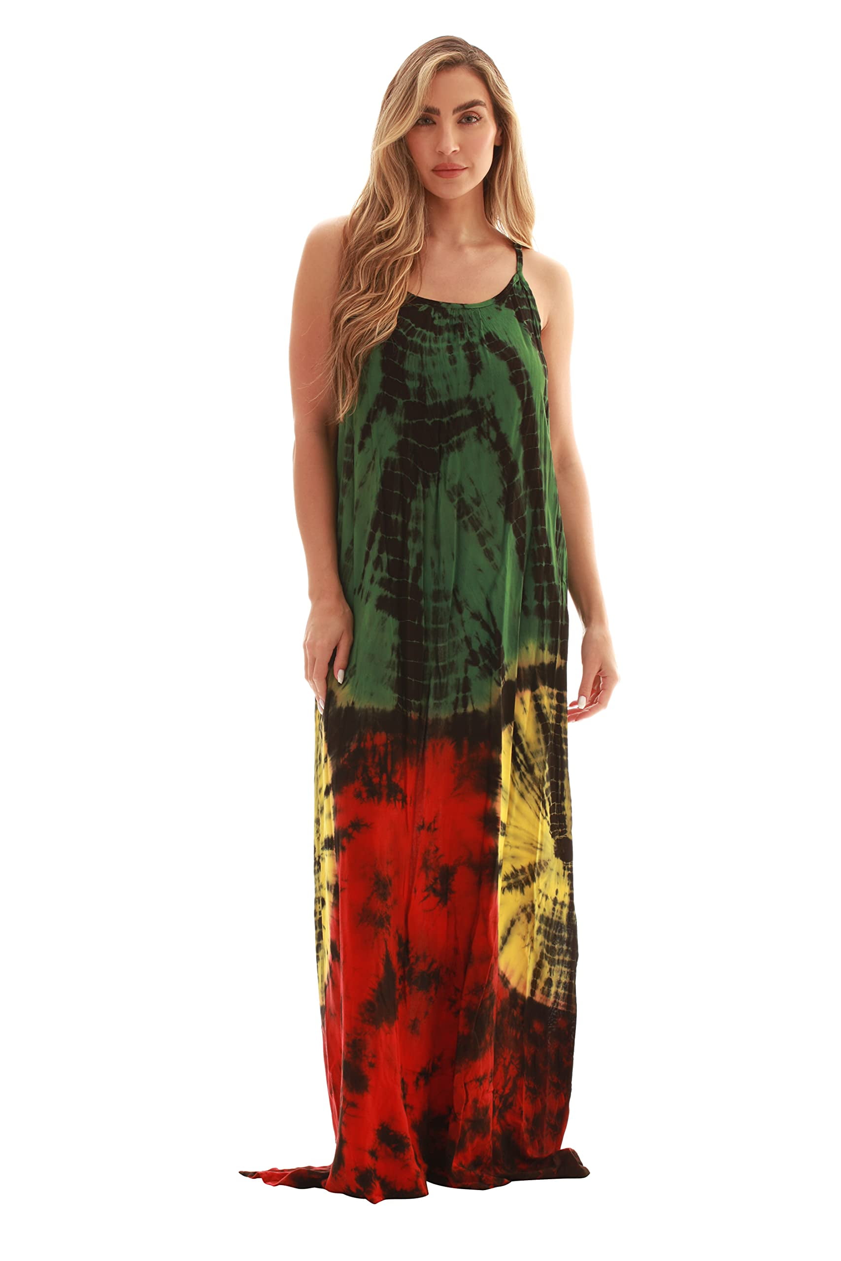 Riviera Sun Women's Tie Dye Spaghetti Strap Maxi Dress - Lightweight ...