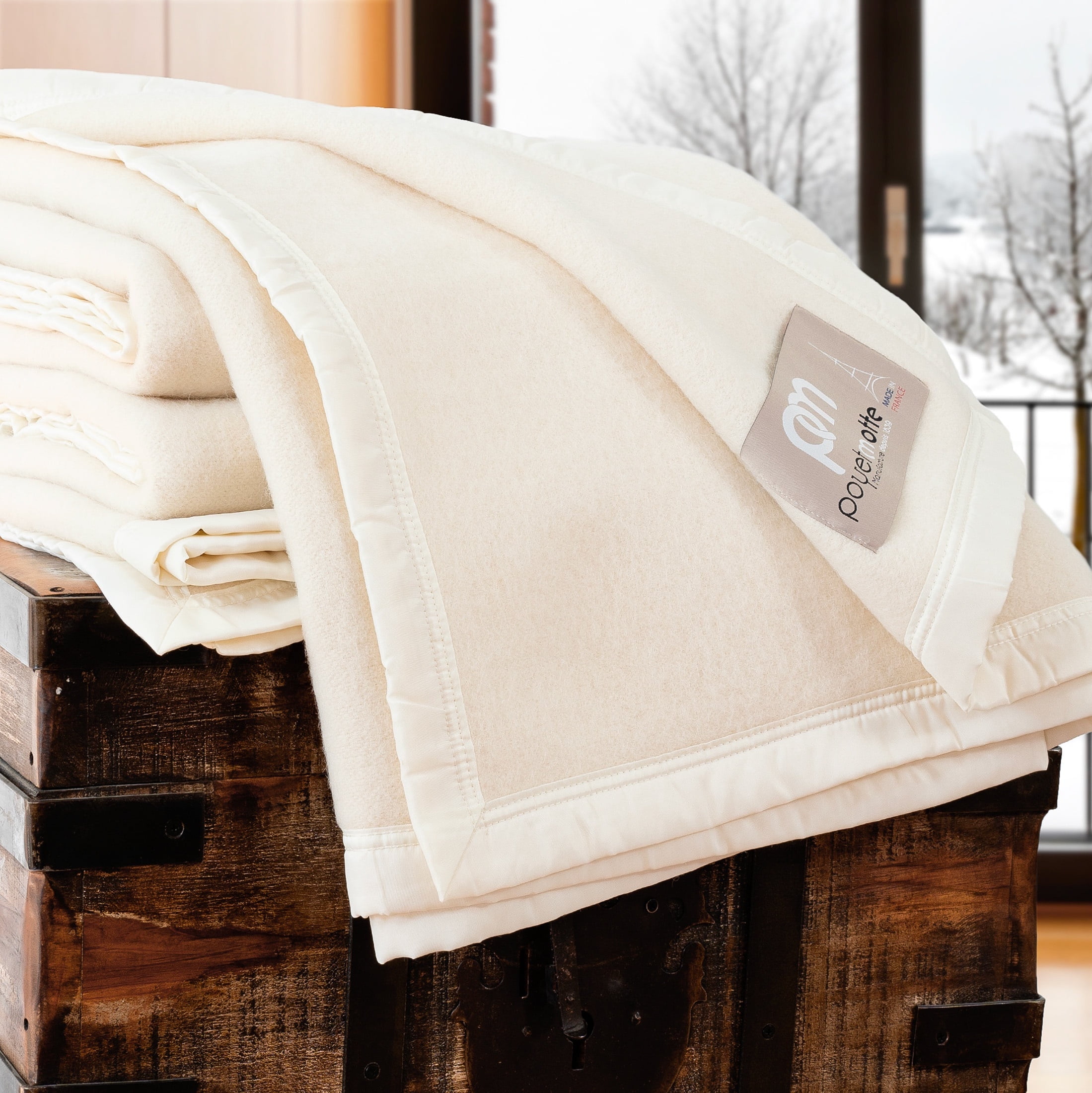 Rivoli Oversized 100% Virgin Wool Blanket, Natural, Queen - Walmart.com