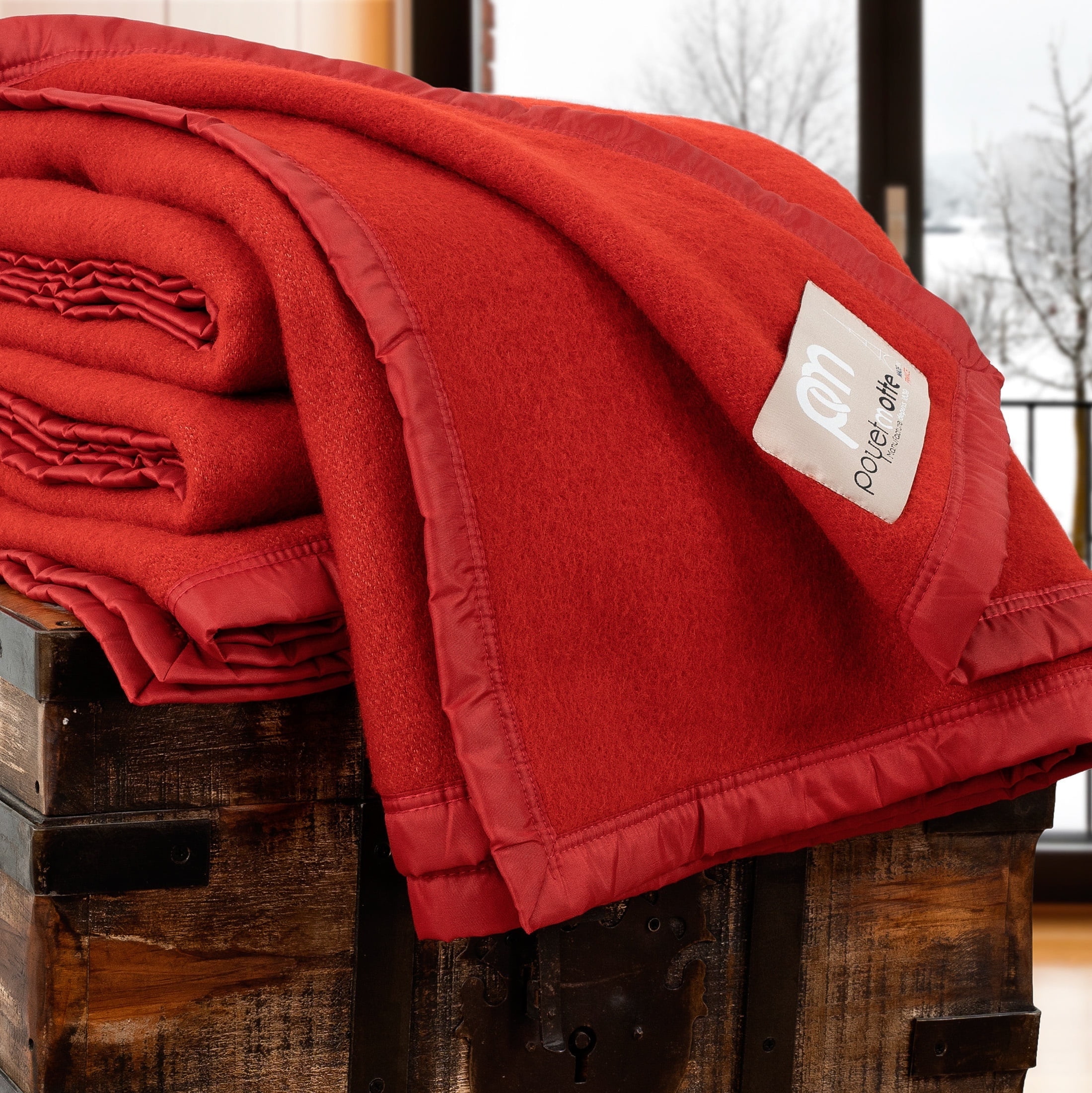 Rivoli Oversized 100% Virgin Wool Blanket, Red, Twin - Walmart.com