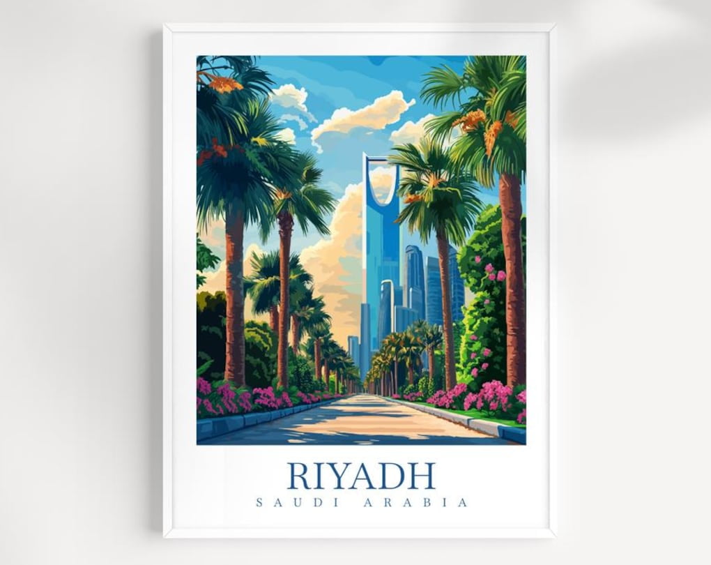 Riyadh Travel Print, Saudi Arabia Wall Art Poster, Middle East ...