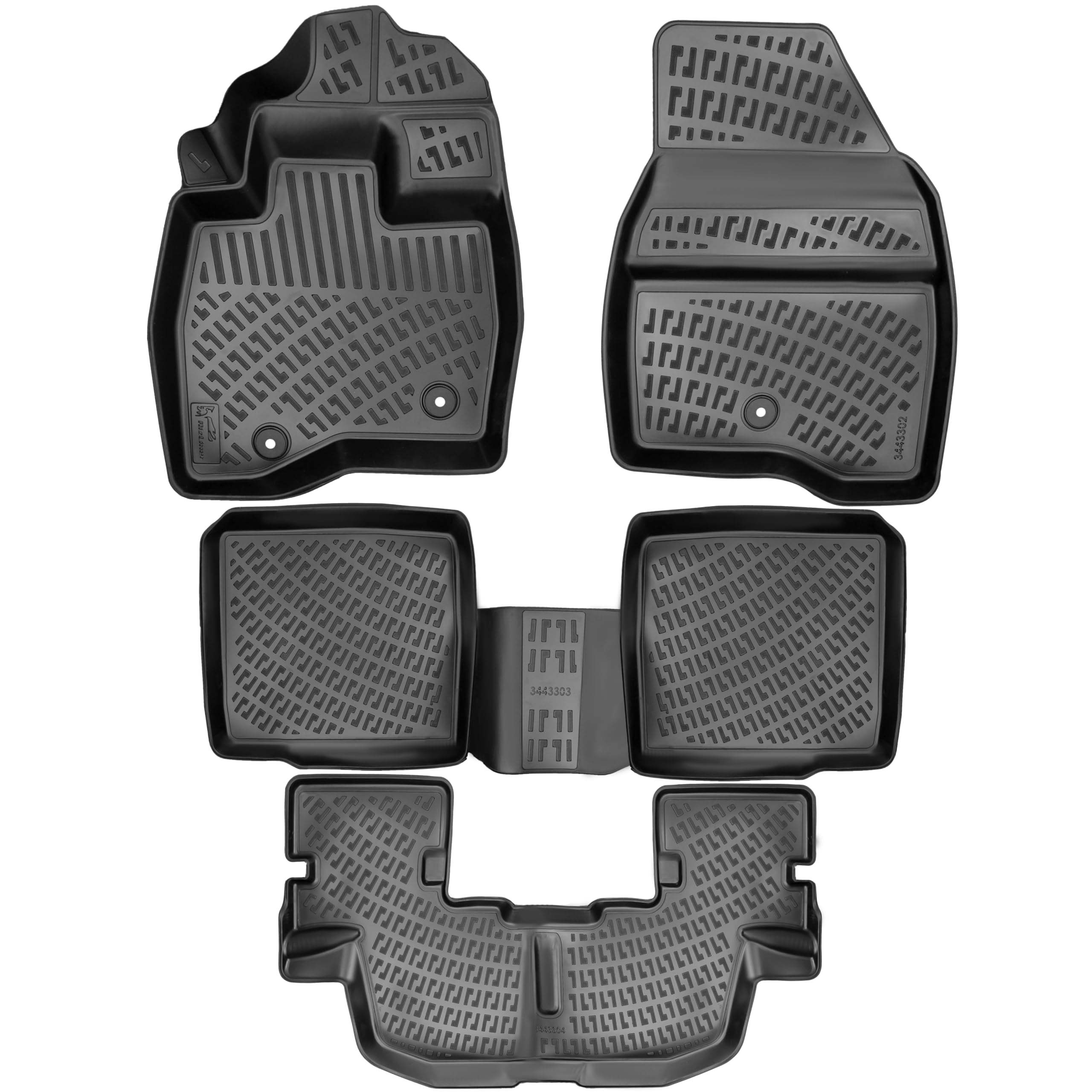 RizLiner Ford Explorer 2015-2019 (Bench Seating) 7 Seats Floor Mats ...