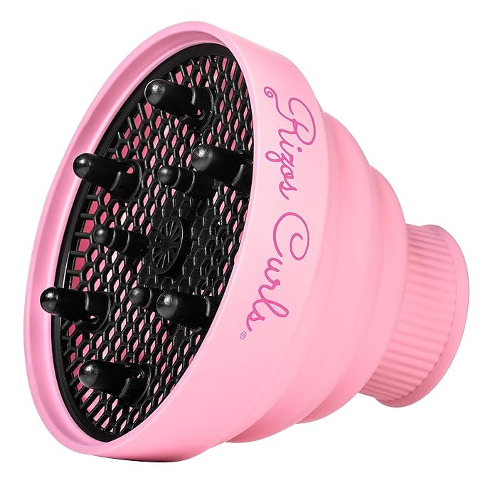 Rizos Curls Pink Collapsible Hair Diffuser for Drying Curly Hair (for attaching to hair dryer ...