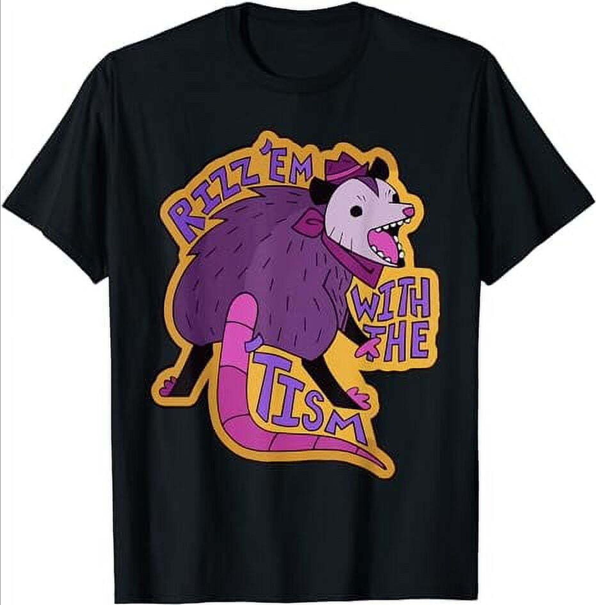 Rizz Em With The Tism: Autism Funny Opossum Meme Autistic T-Shirt ...
