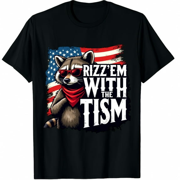 Rizz Em With The Tism Graphic Crew Neck Short Sleeve T-Shirts (Men's ...