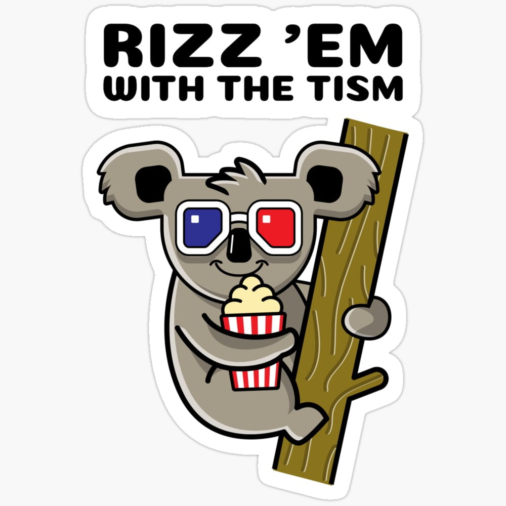Rizz Em With The Tism Sticker Phone Decal Water Bottle Stickers Car ...