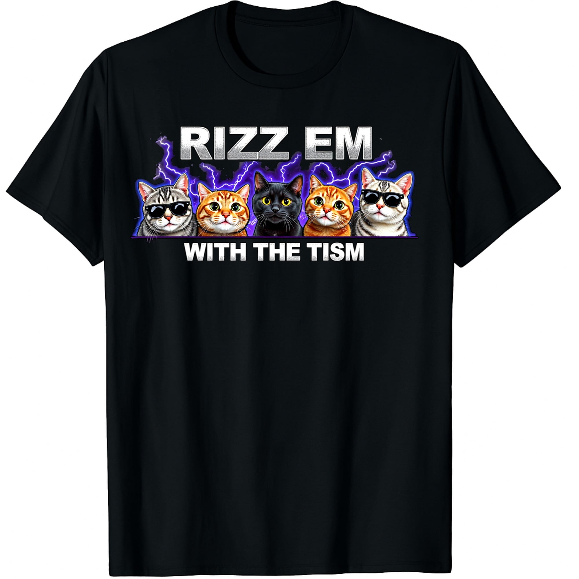 Rizz Em with The Tism Cat Memes Funny Kitten Rizz Up Power Graphic ...